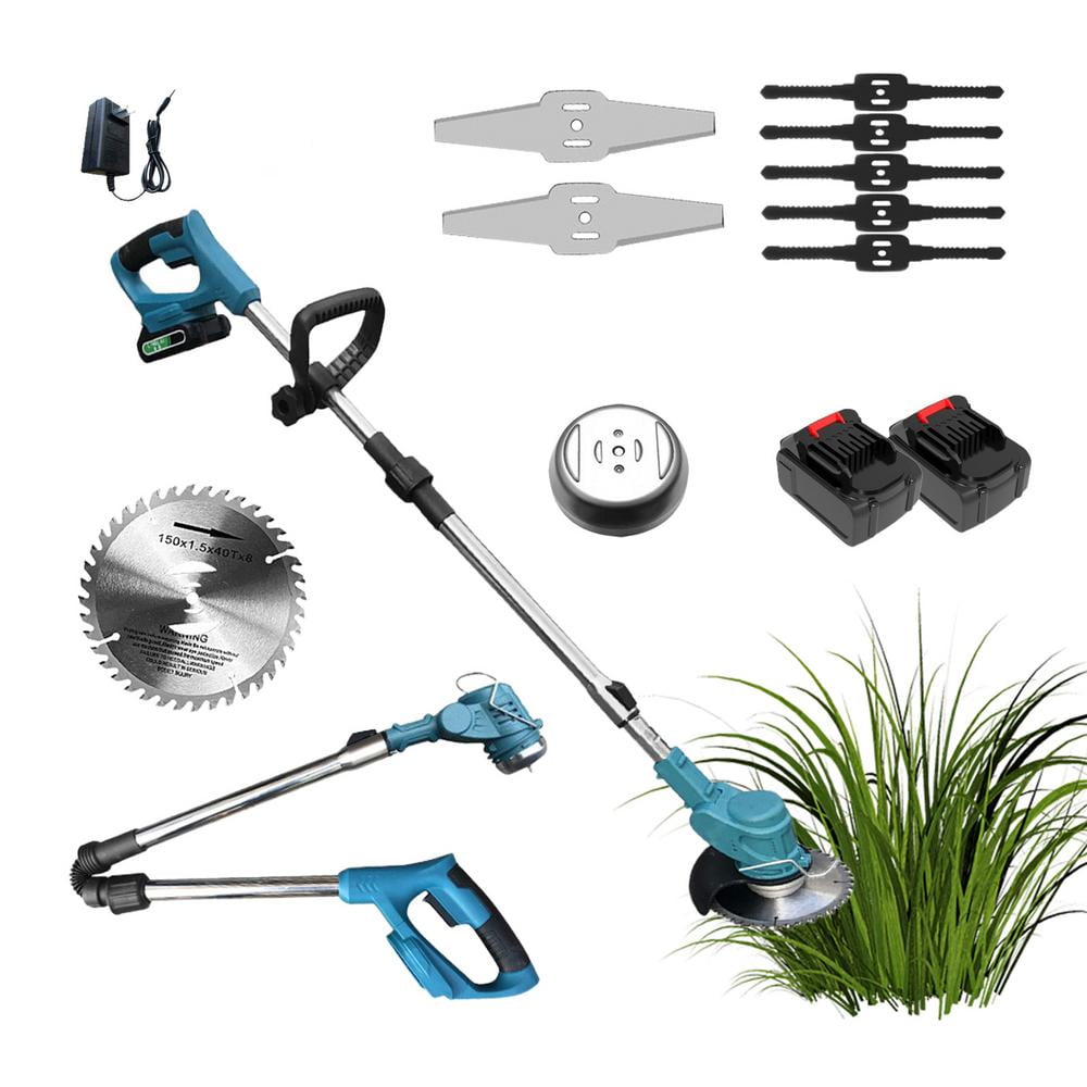 ZHON Yard Trimmer Cordless Portable Push Mower Battery Powered Handheld ...