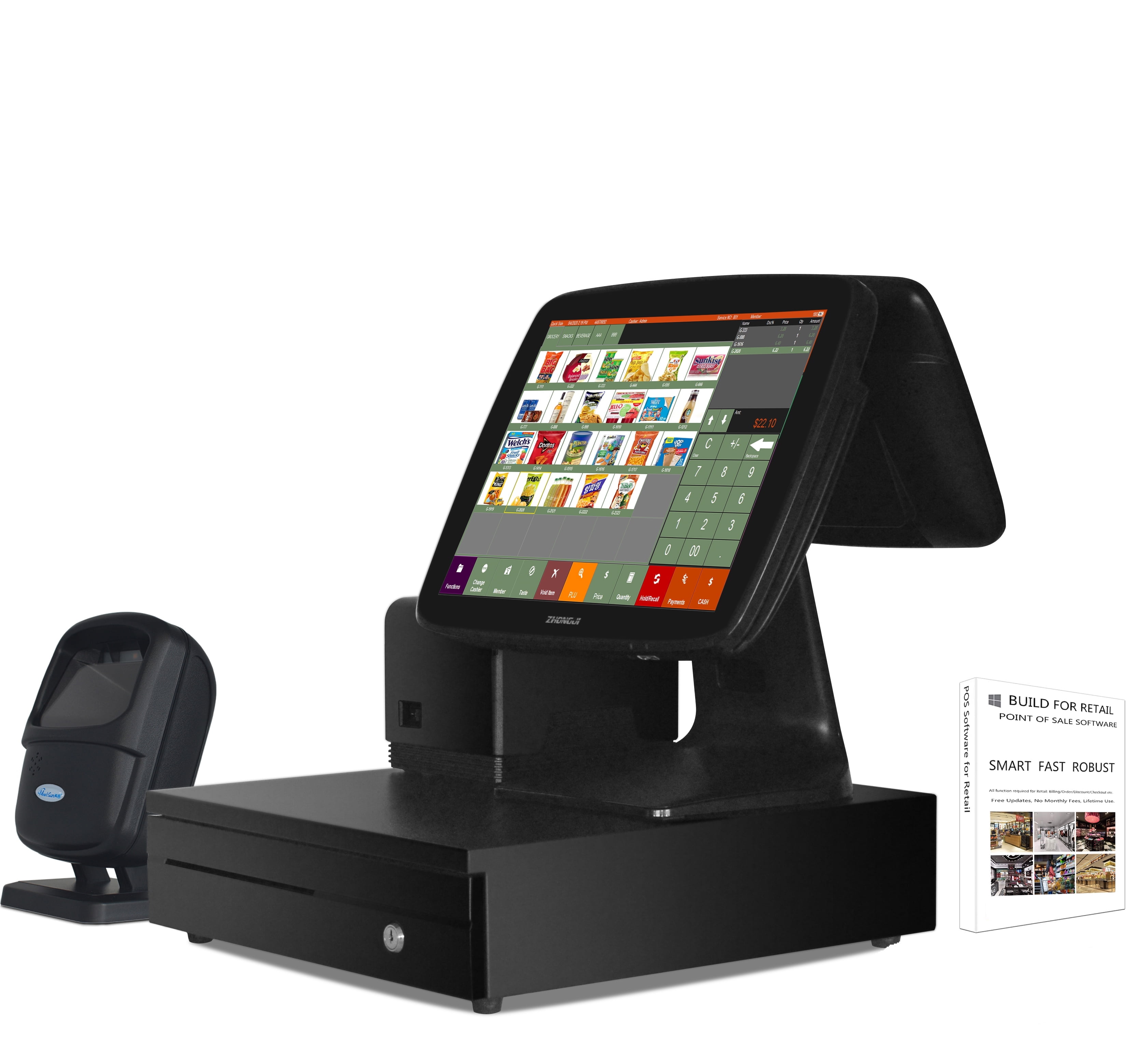 ZHONGJI All in One POS System Cash Register for Small Business, Makeup ...