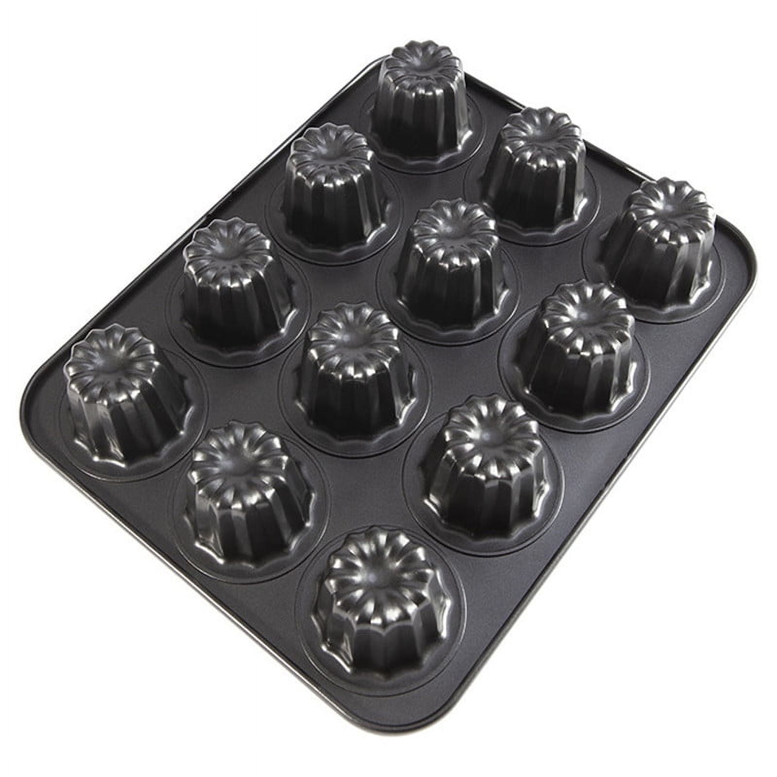ZHONGLEFA 12-Cavity Cannele Muffin Bakeware Cupcake Pan for Oven Baking ...