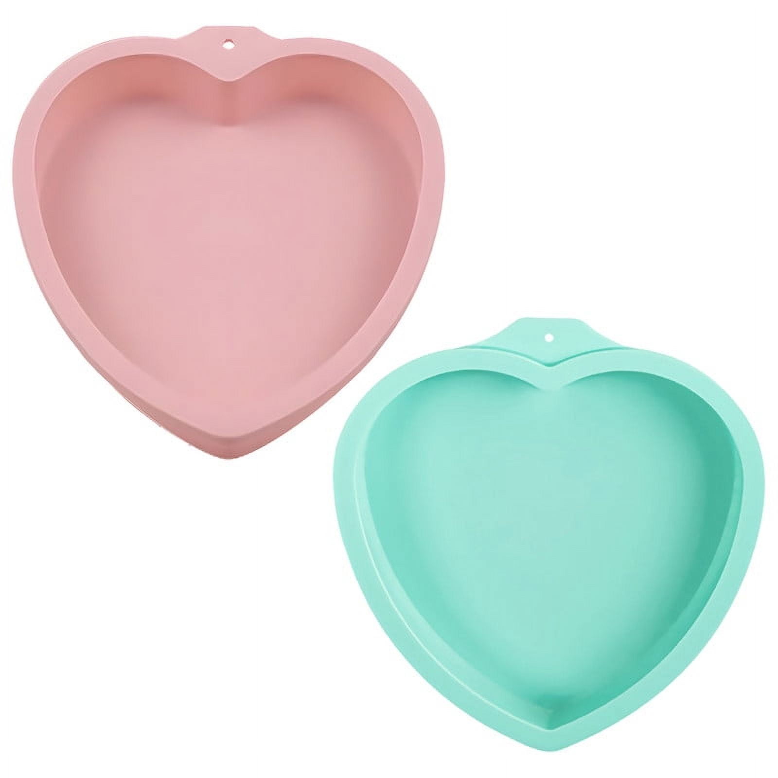 ZHONGLEFA 2 Pack Silicone Heart Cake Mold Baking Pan for Wedding ...