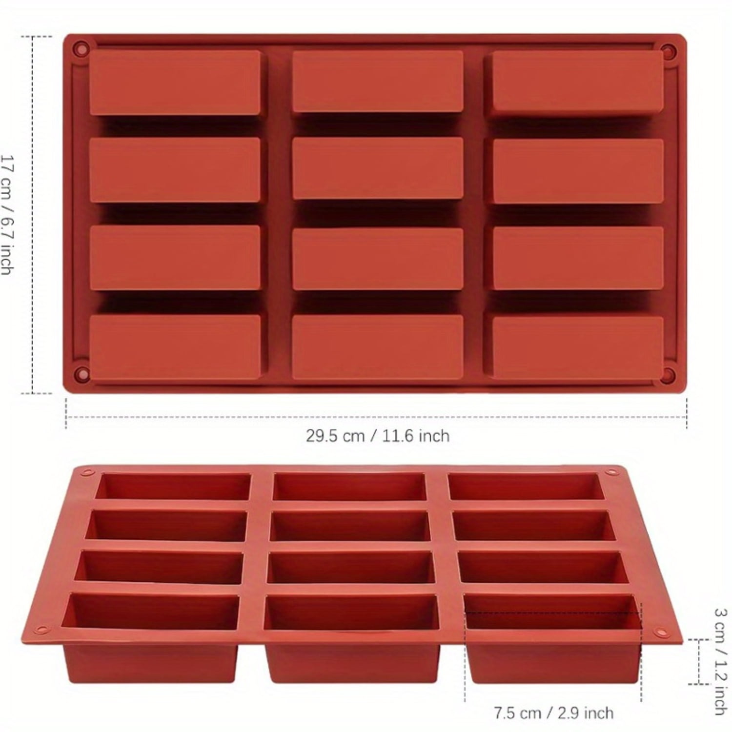 ZHONGXJY Silicone Chocolate Molds 2-Pack - Rectangle Candy Molds for ...