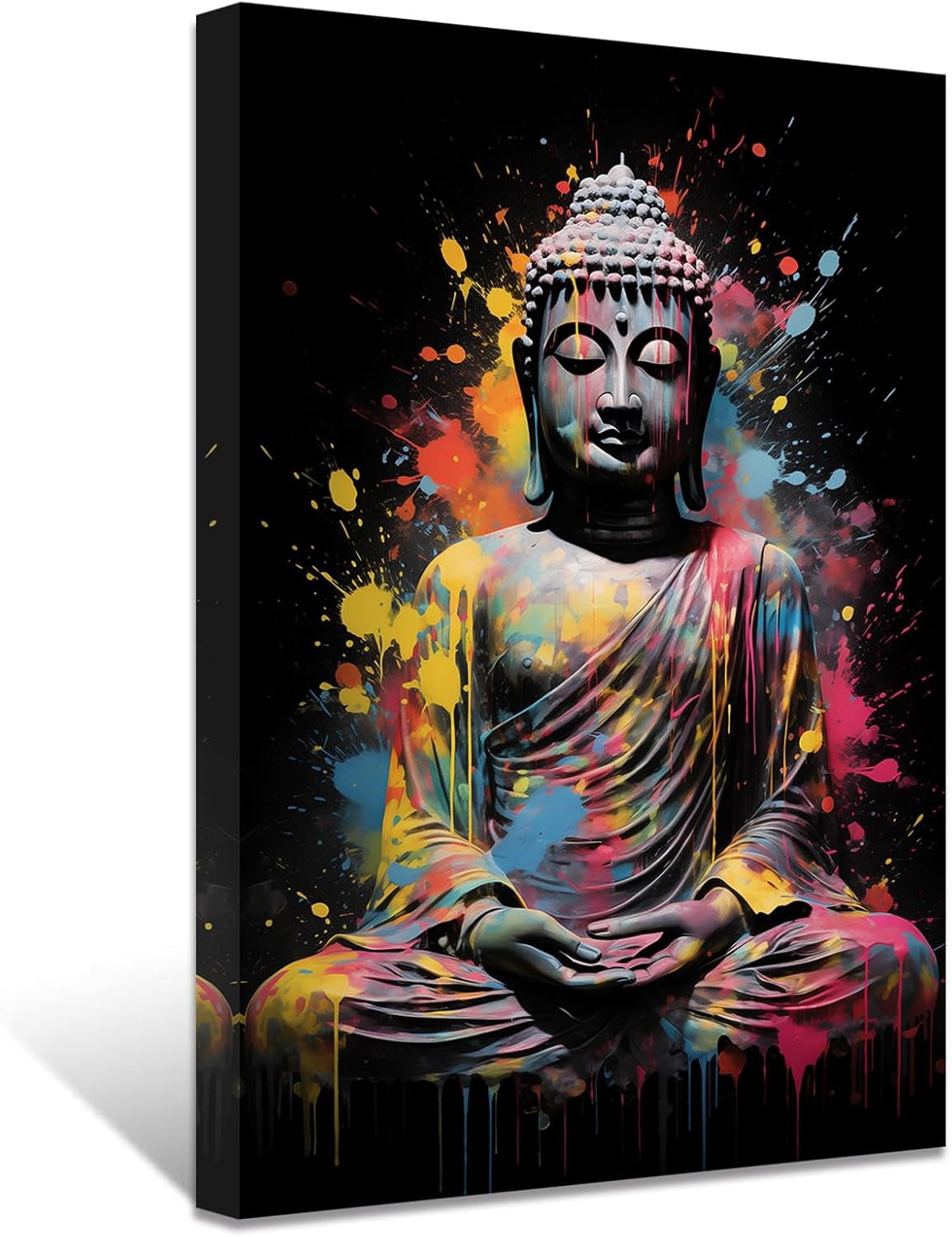 ZHONGYUTONG Abstract Buddha Painting Colorful Graffiti Buddha Statue ...