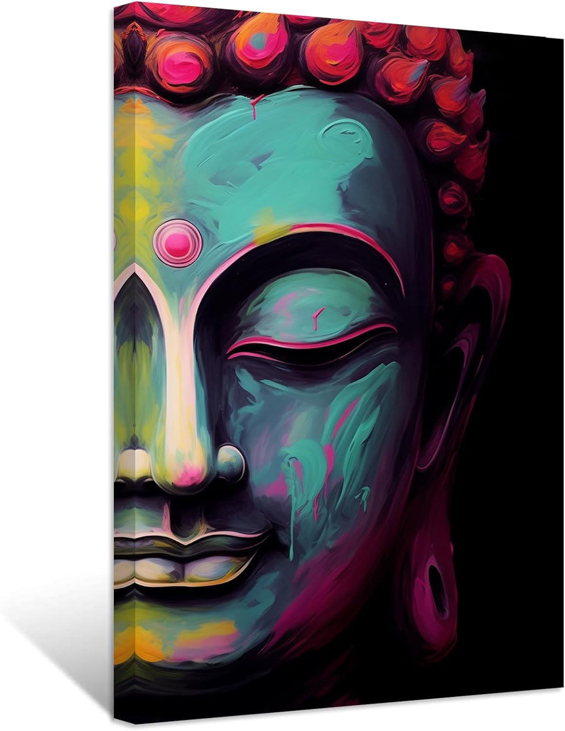 ZHONGYUTONG Buddha Head Wall Art Buddha Statue Paintings Zen Pictures ...