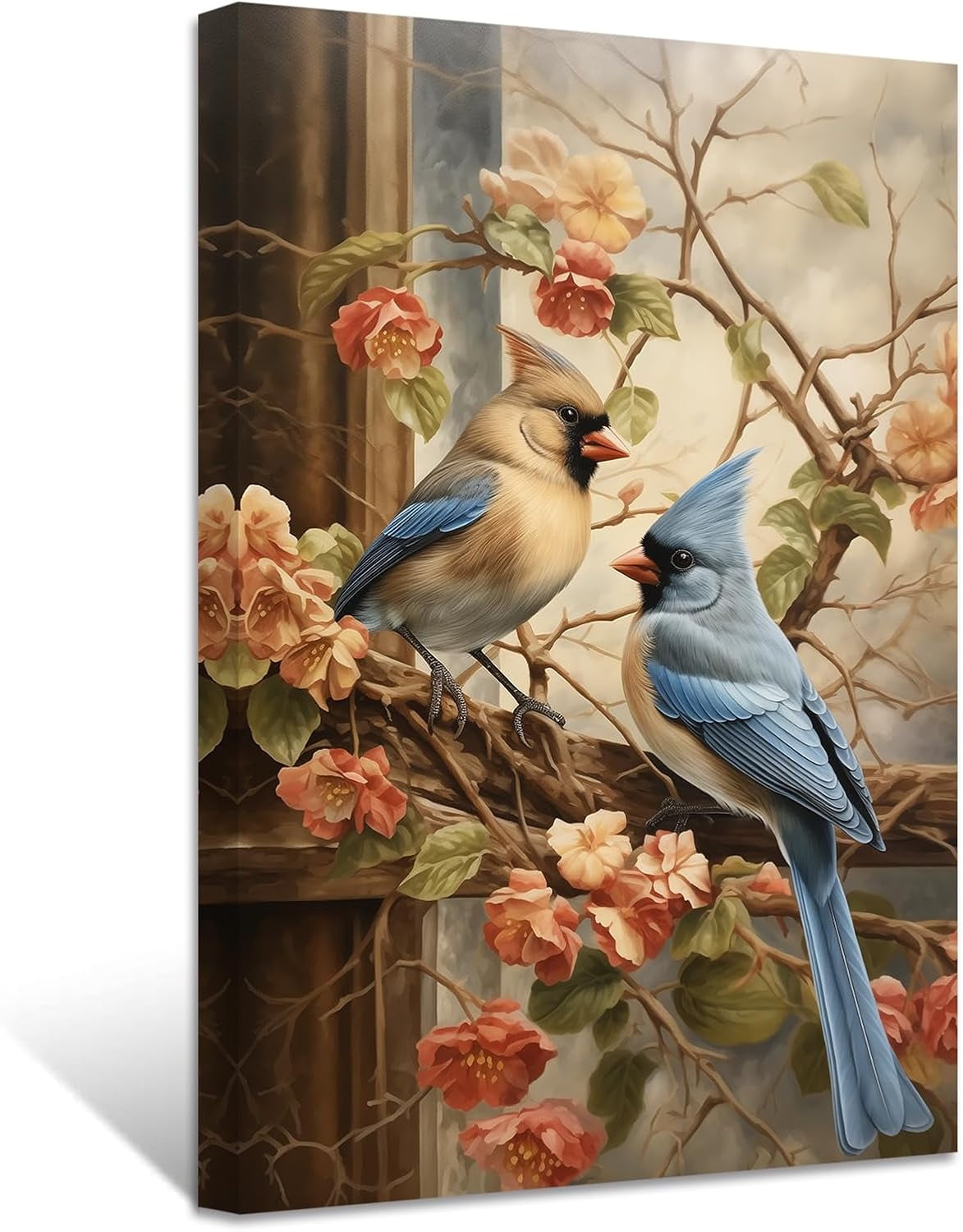 ZHONGYUTONG Cardinal Picture Wall Art Cardinal on Branch Canvas Prints ...