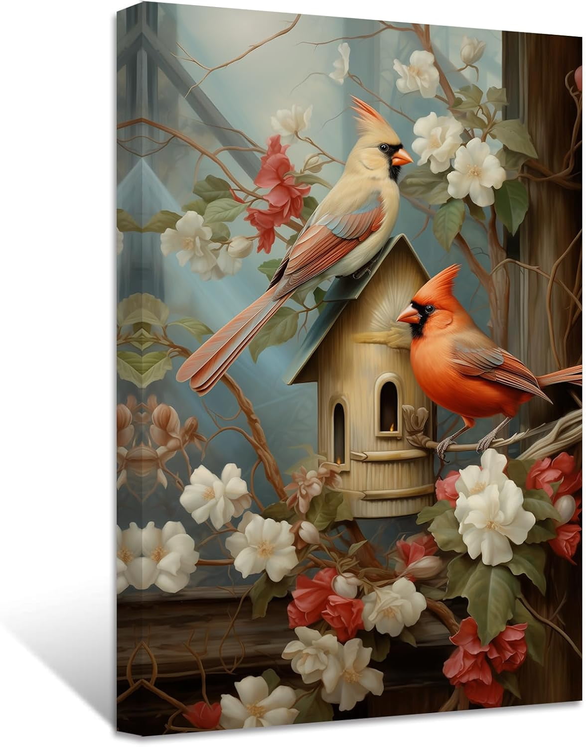 ZHONGYUTONG Cardinal Picture Wall Art Cardinal on Branch Canvas Prints ...