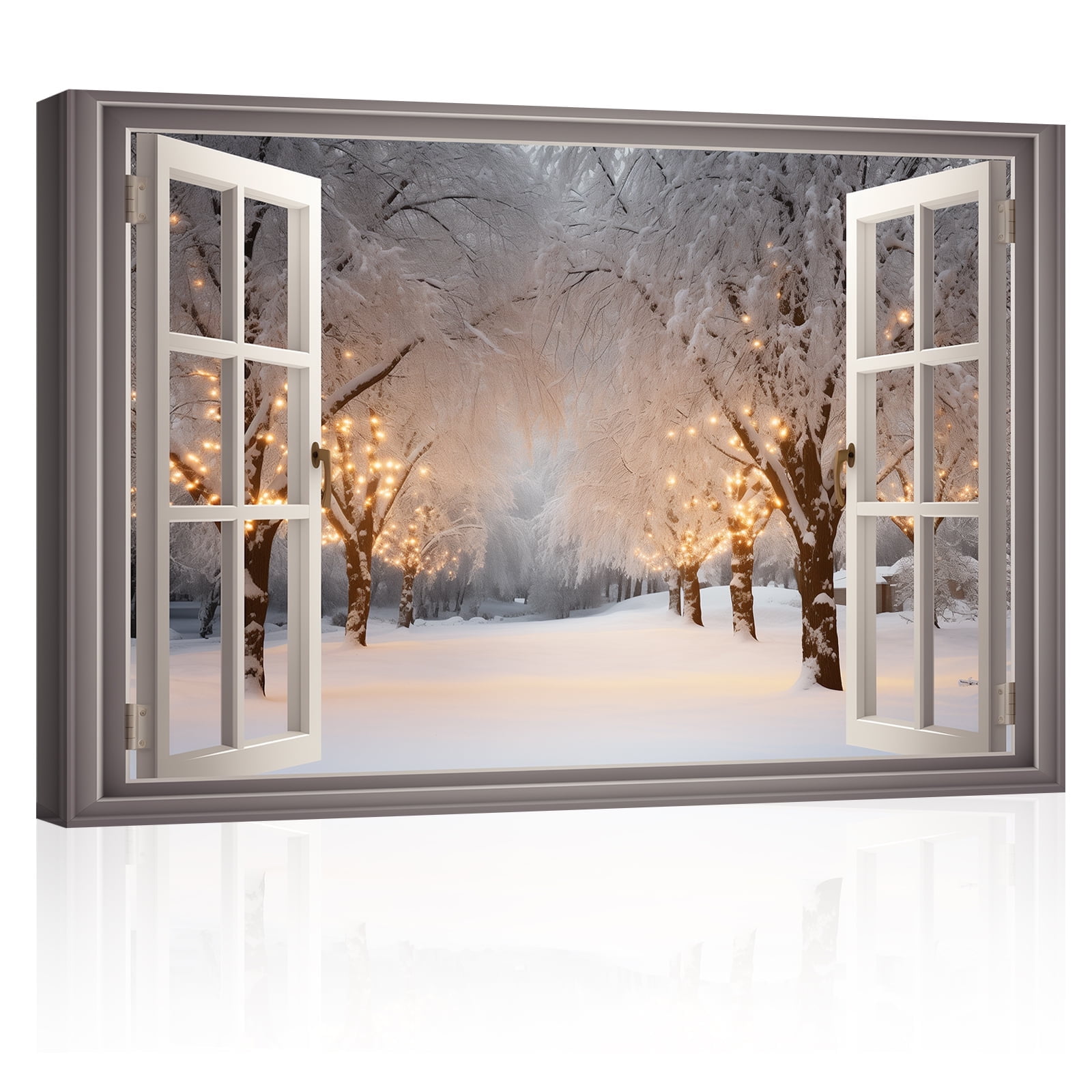 ZHONGYUTONG Christmas Canvas Wall Art Winter Snow Scene Picture Prints ...