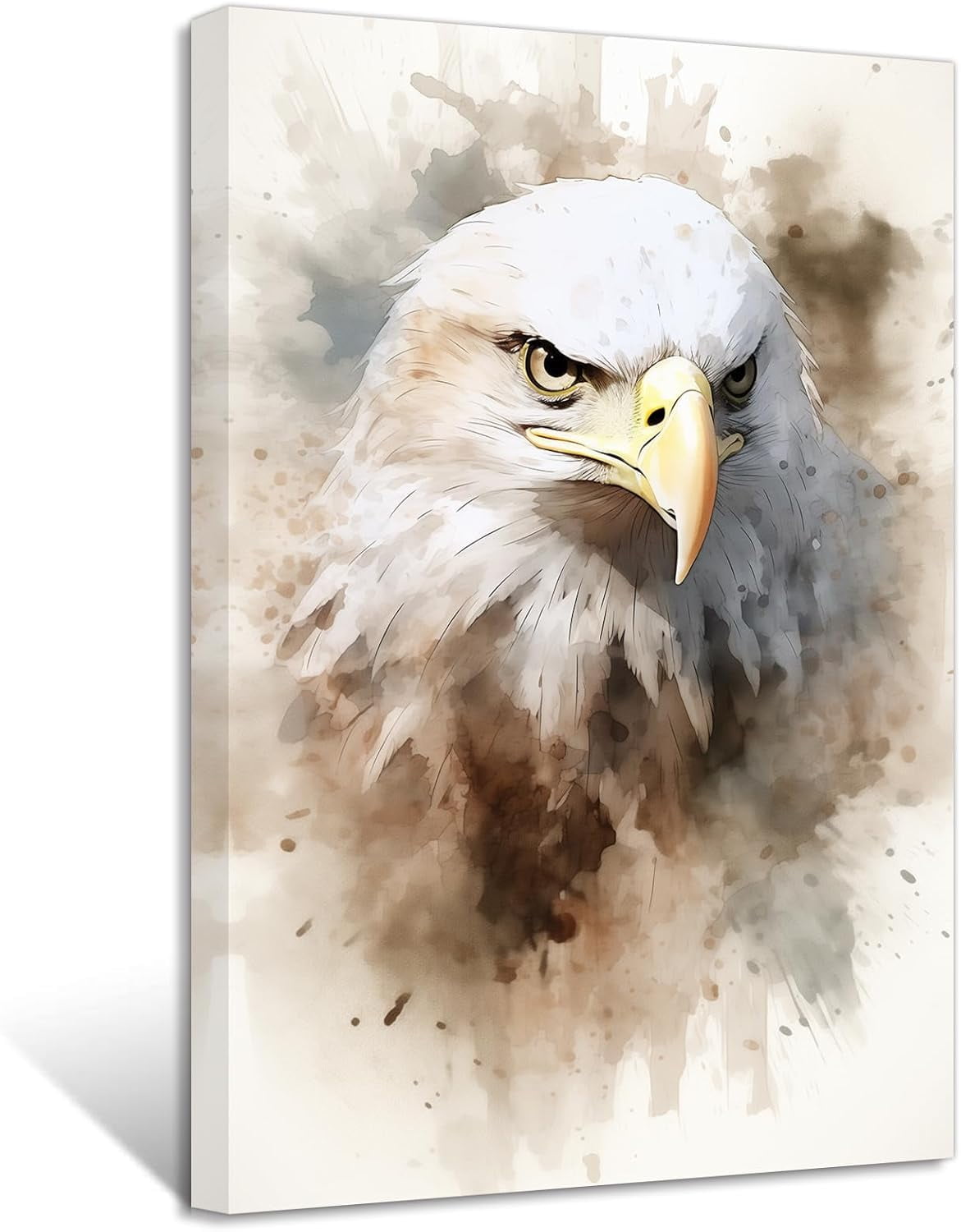 ZHONGYUTONG Eagle Canvas Wall Art Eagle Face Watercolour Poster Prints ...