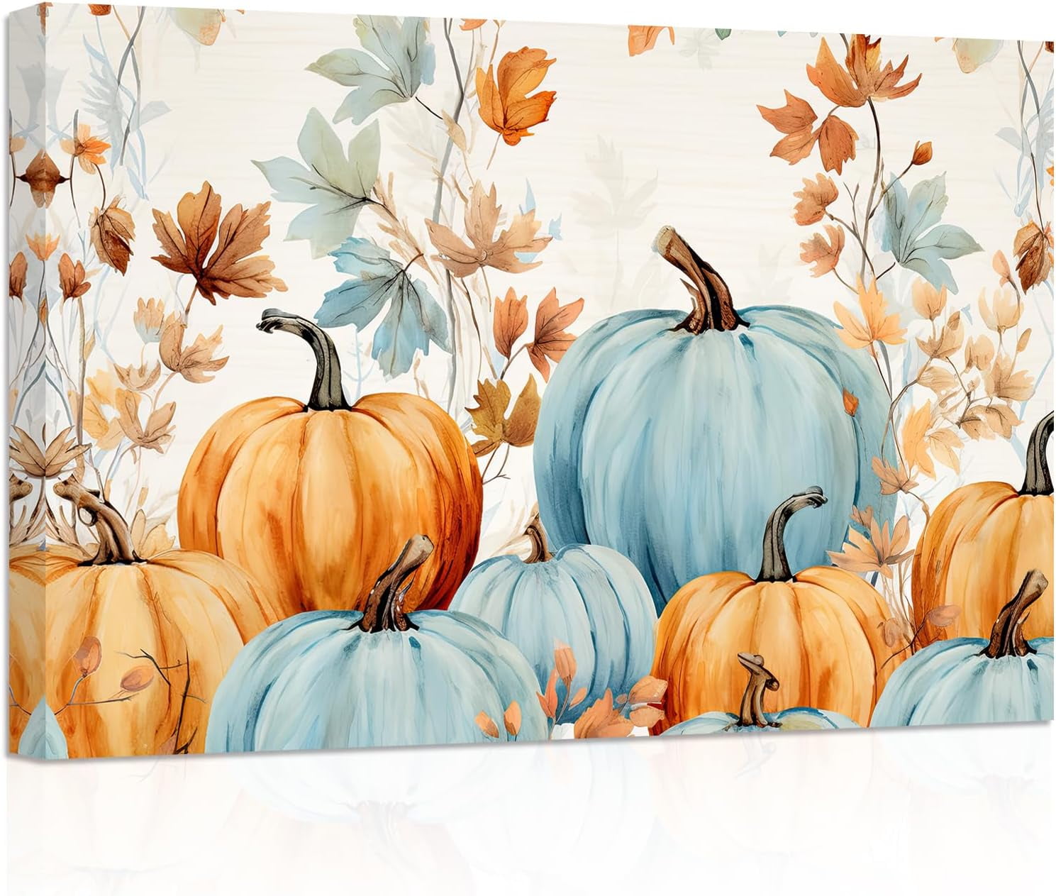 ZHONGYUTONG Fall Canvas Wall Art Autumn Pumpkin and Maple Leaf ...