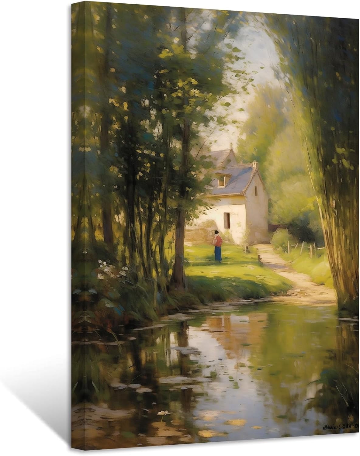 ZHONGYUTONG French Country Canvas Wall Art Farmhouse House Picture ...
