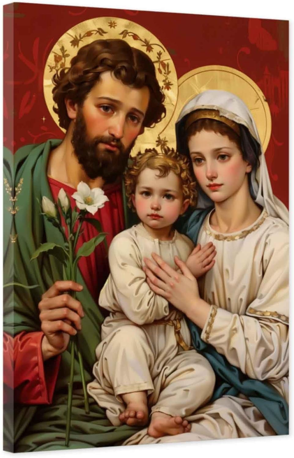 ZHONGYUTONG Holy Family Pictures Jesus and Virgin Mary Canvas Catholic ...
