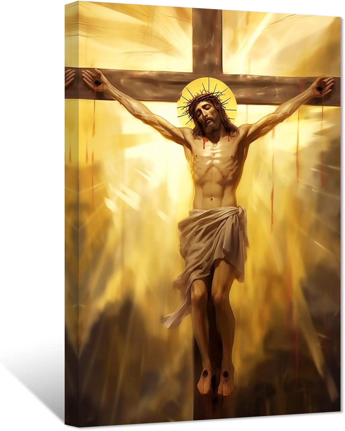 ZHONGYUTONG Jesus Canvas Wall Art God on the Cross Pictures Prints Christian Spiritual Poster ...