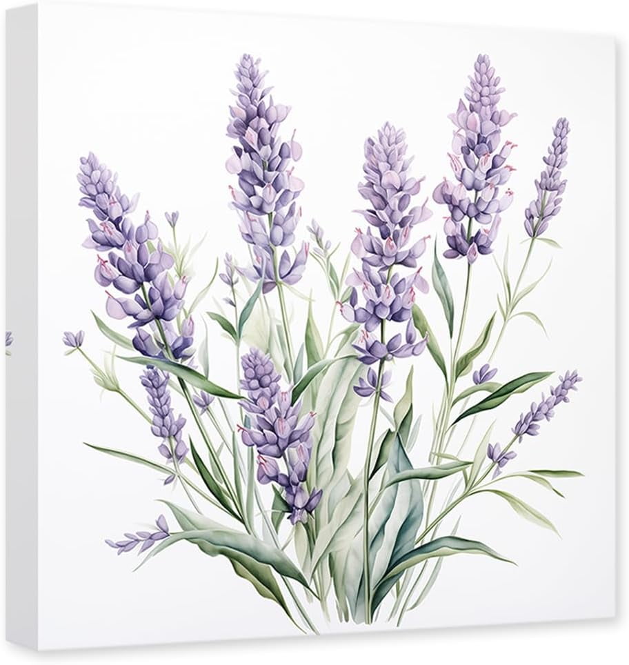 ZHONGYUTONG Lavender Canvas Wall Art Purple Flower Pictures Wall Decor ...