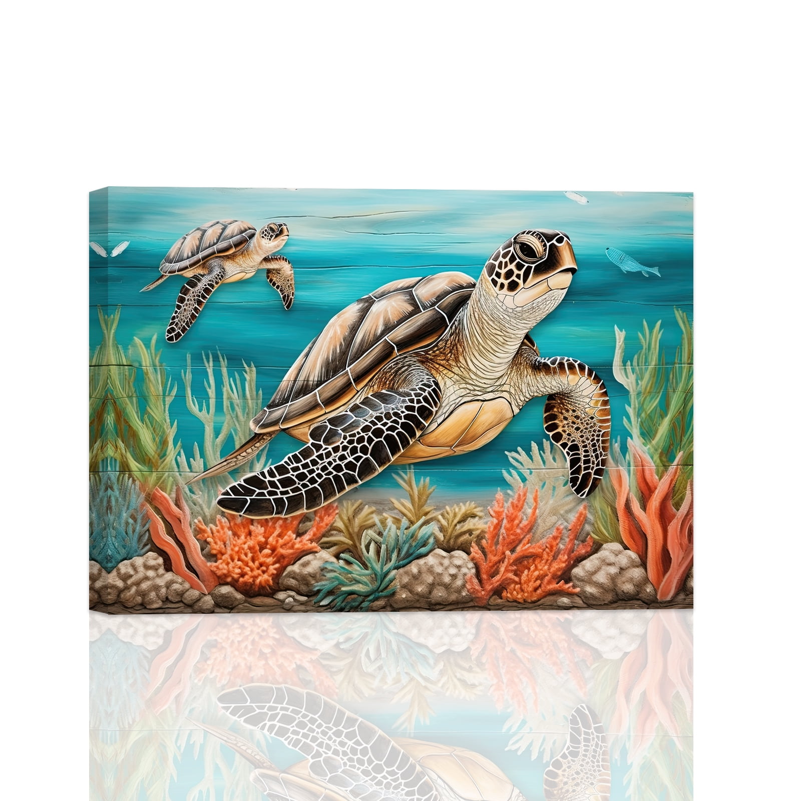 ZHONGYUTONG Turtle Canvas Wall Art Sea Turtle Print Poster Bathroom ...