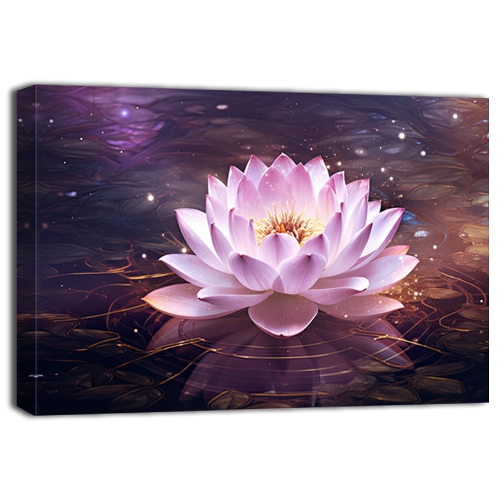 ZHONGYUTONG Zen Canvas Wall Art Lotus Flower Bloom Picture Prints ...