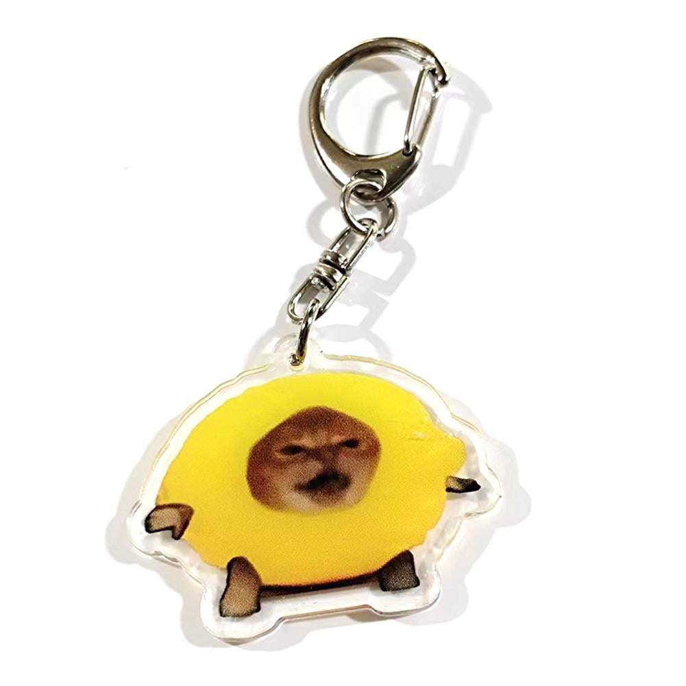 Portable Happy Funny Cat Keychain Food Cat Head Bag Pendant Keyring Men ...