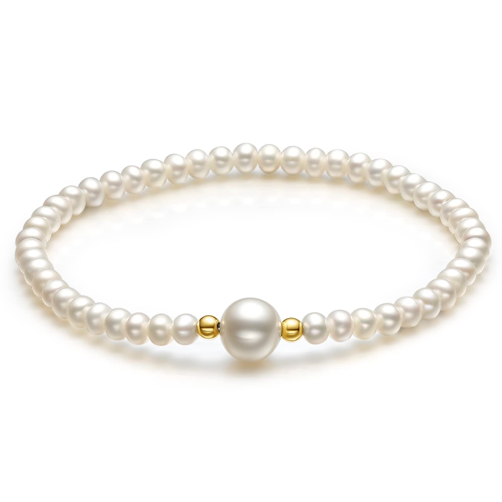ZHOU LIU FU 18K Gold Pearl Bracelets for Women Freshwater Cultured ...