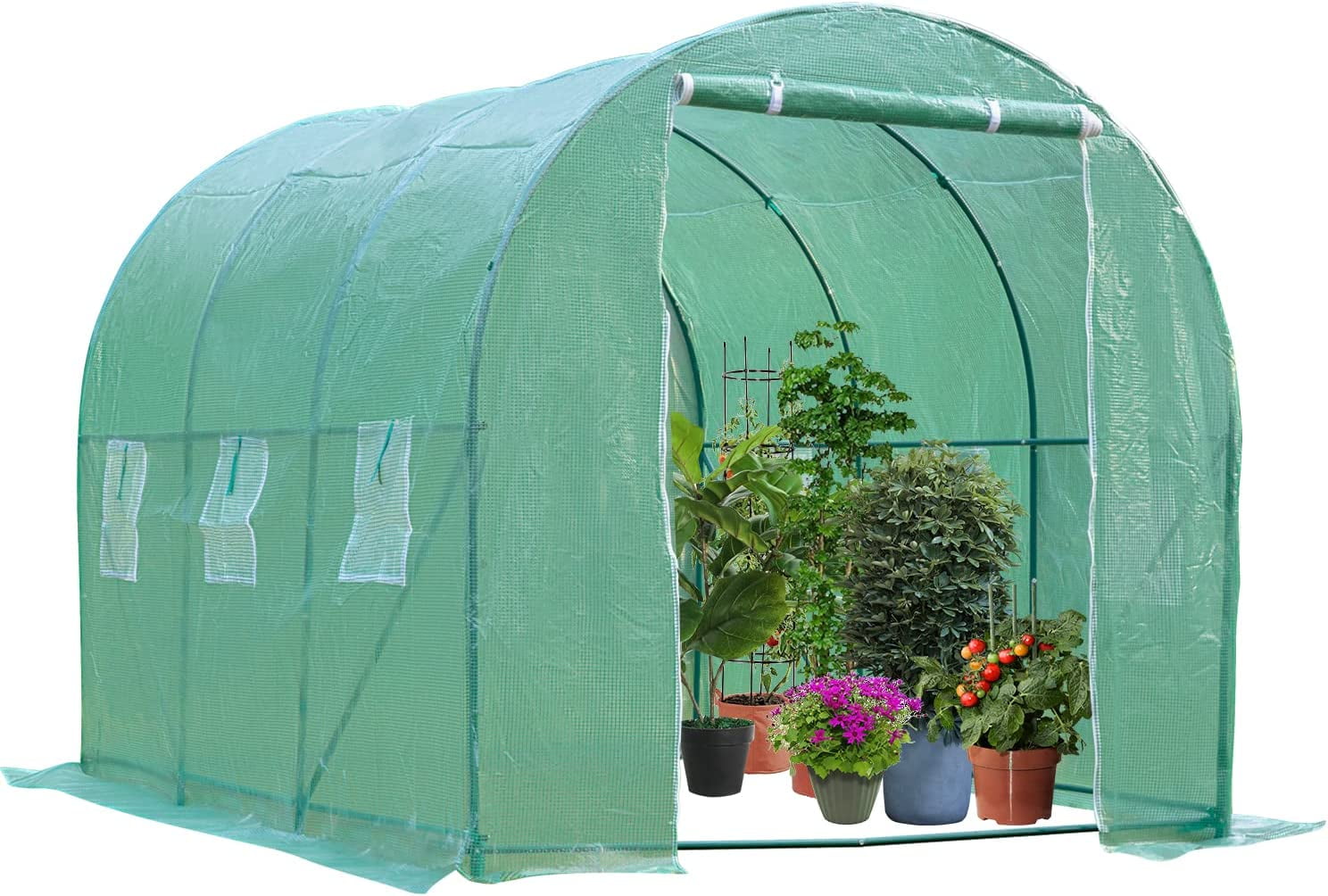 ZHOUB 10'x7'x7' Green House Portable Greenhouse Large Walk-in ...