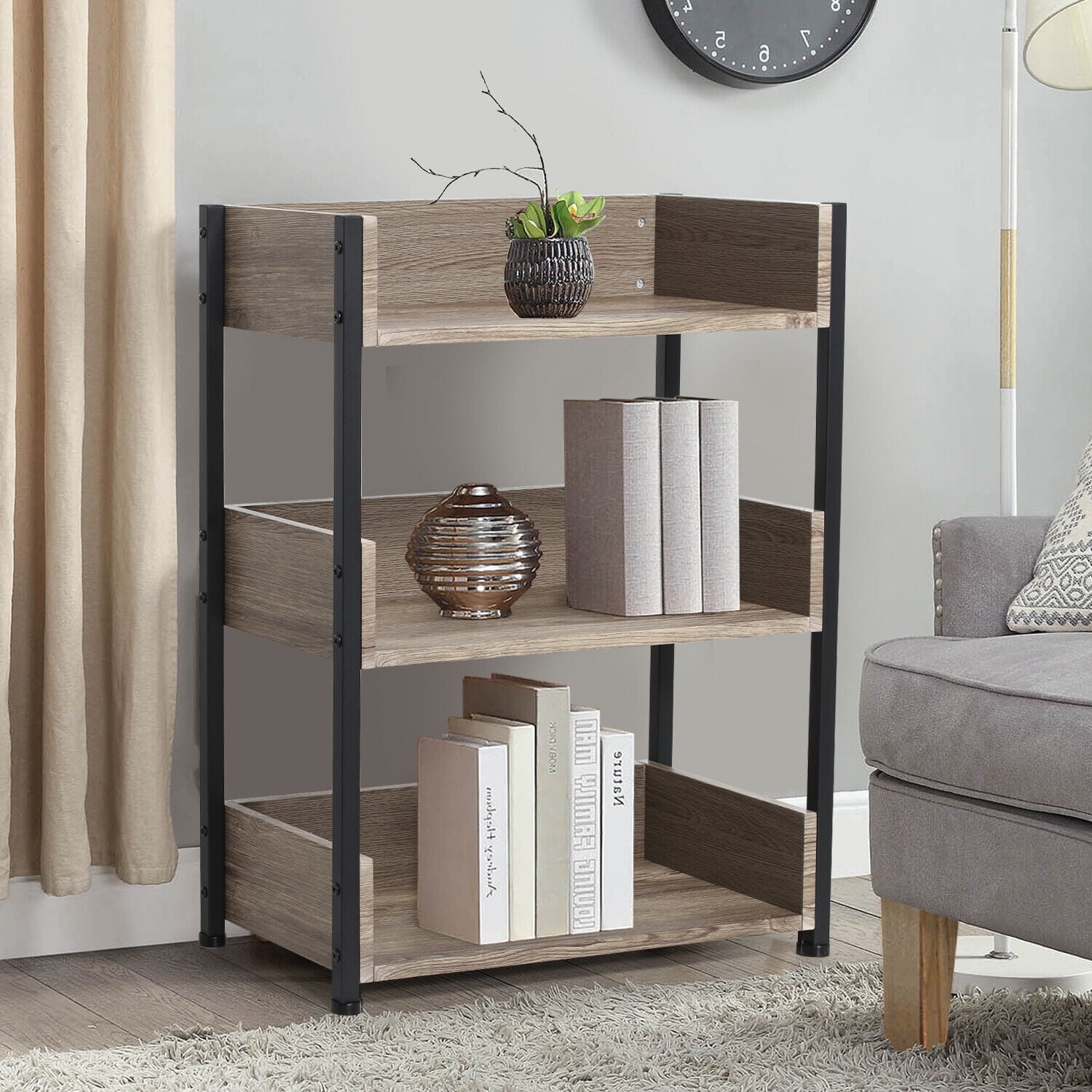 ZHOUB 3-Tier Storage Organizer,Industrial Shelving Unit for Home Office ...