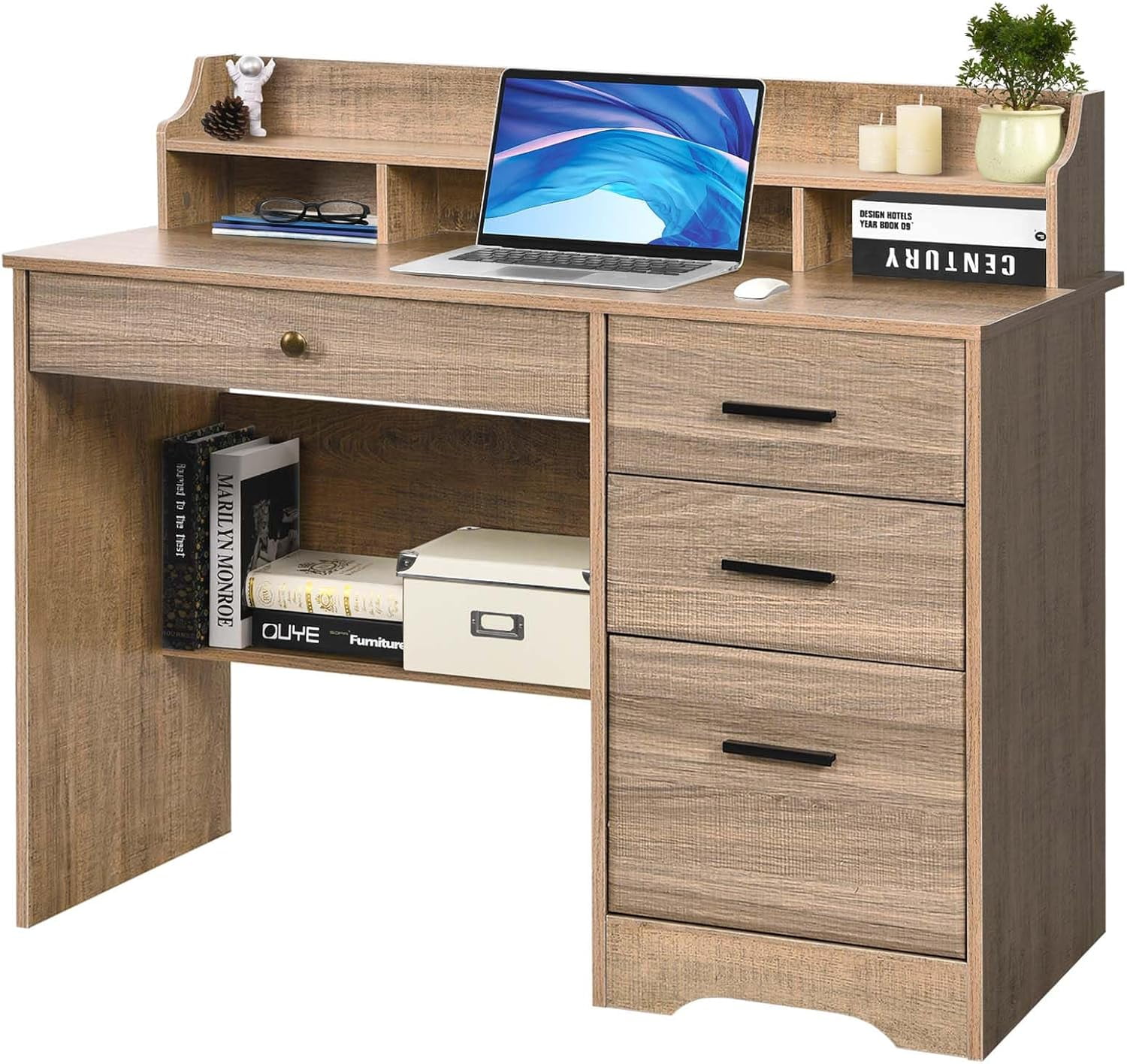 ZHOUB 44 Inch Computer Desk with File Drawer for kids, Home Office ...