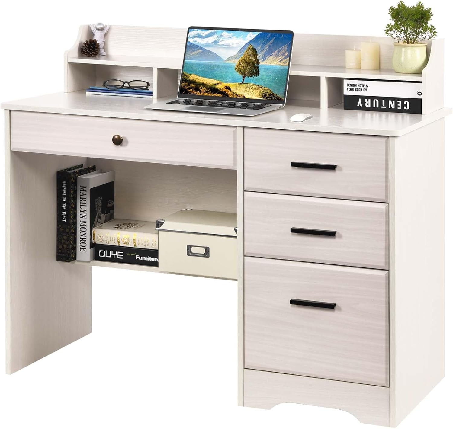 ZHOUB 44 Inch Computer Desk with File Drawer for kids, Home Office ...