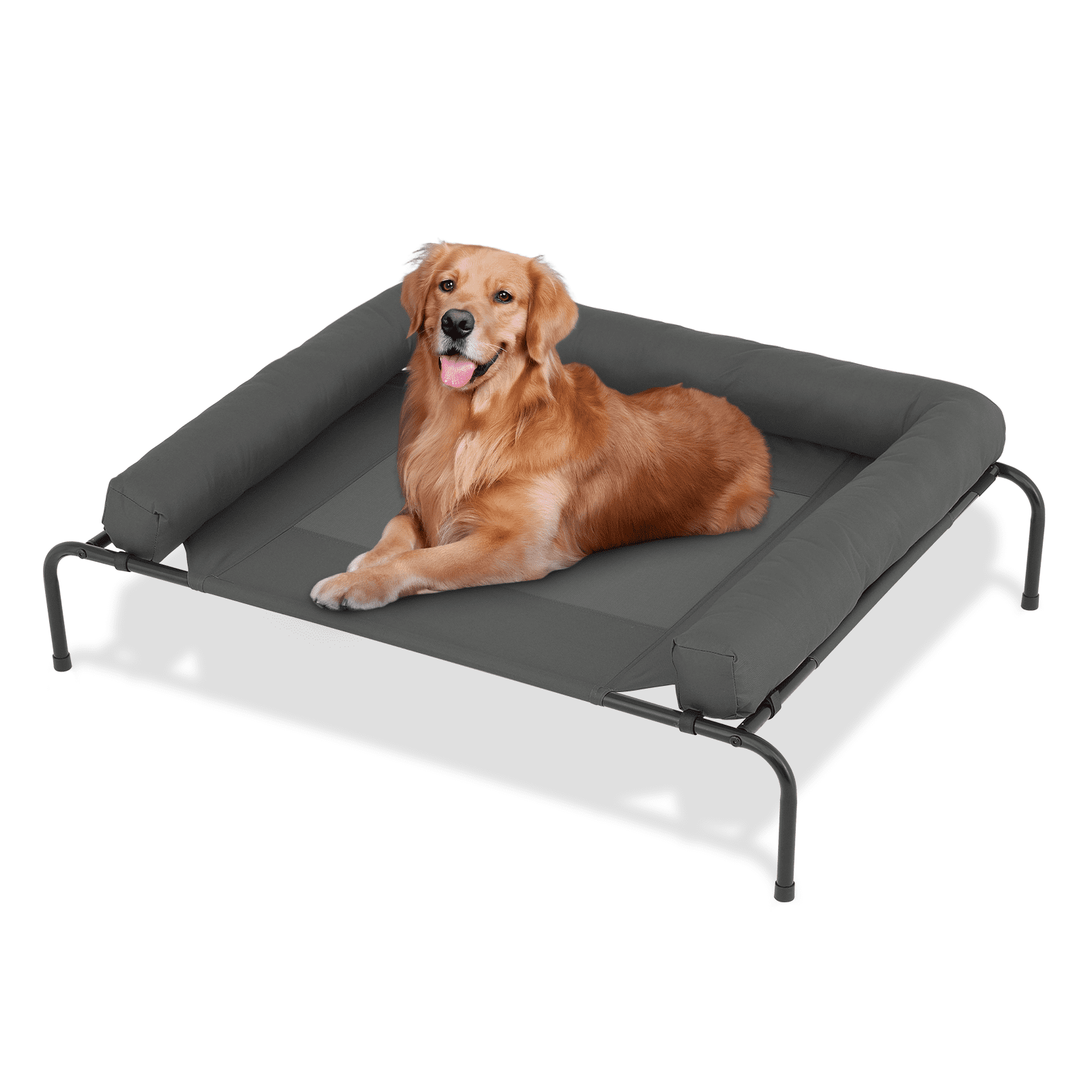 ZHOUB 48" Breathable Elevated Cooling Dog Bed with Non-Slip Raised Mesh ...