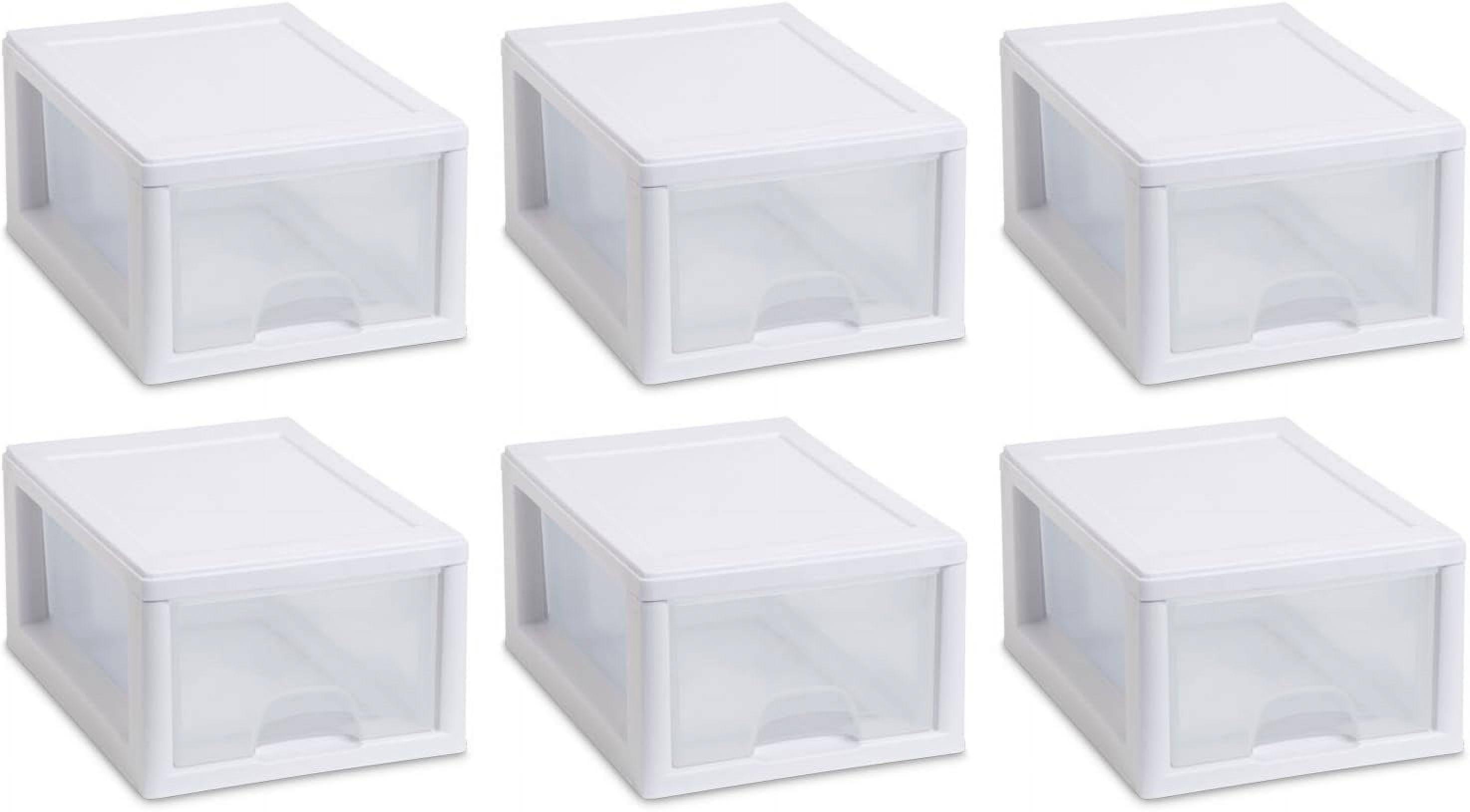 ZHOUB 6 Qt Stacking Storage Drawer, Stackable Plastic Bin Drawer to ...