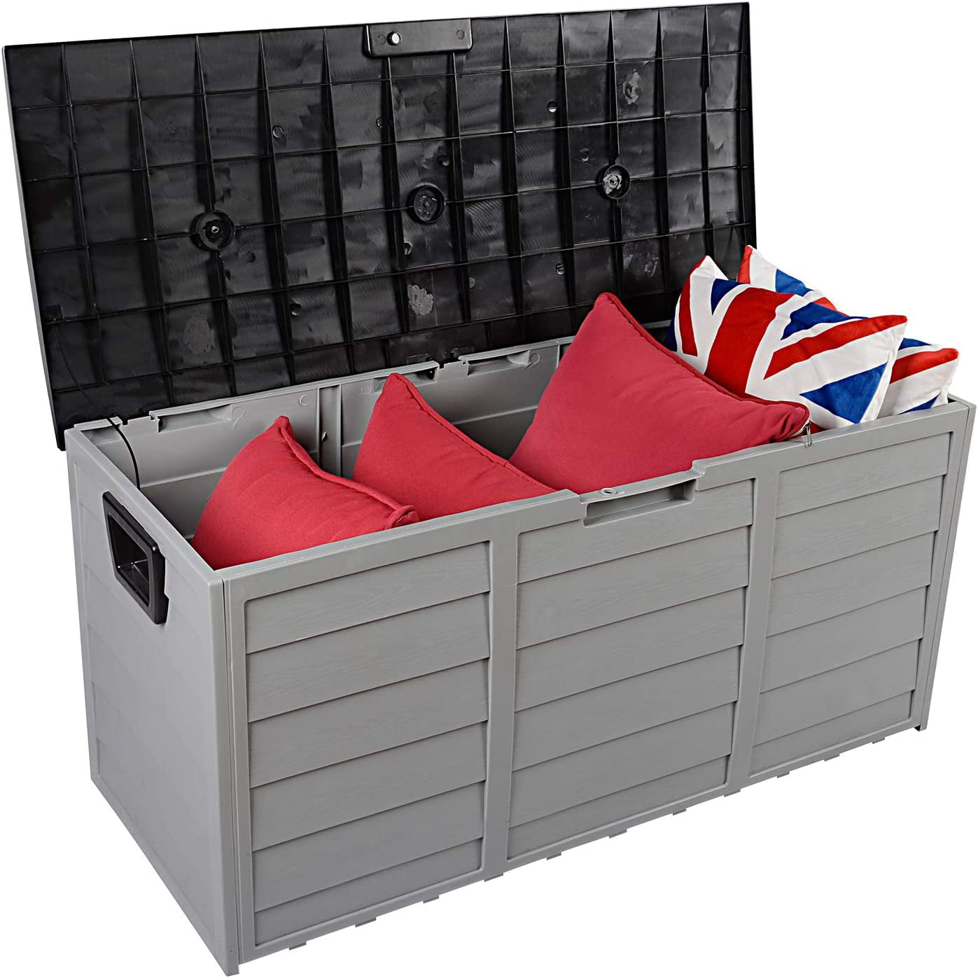 ZHOUB 75 Gallon Outdoor Storage Box, Lockable Plastic Storage ...