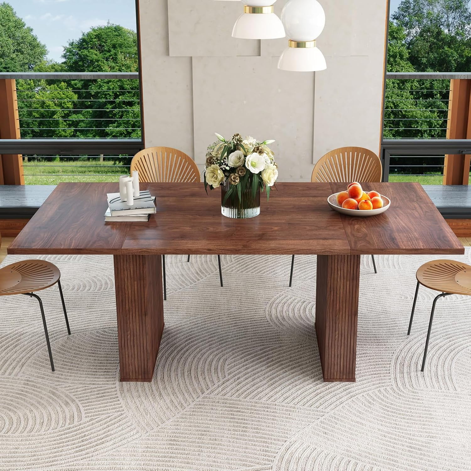 ZHOUB 78 Inch Dining Table for 6 8 10, Modern Farmhouse Rectangular ...