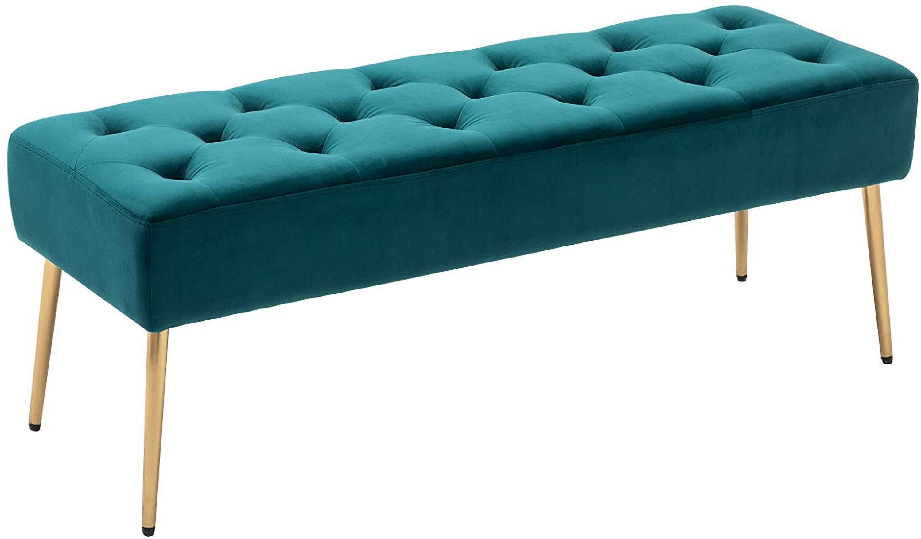 ZHOUB Button-Tufted Ottoman Bench, Upholstered Bedroom Benches Leather ...