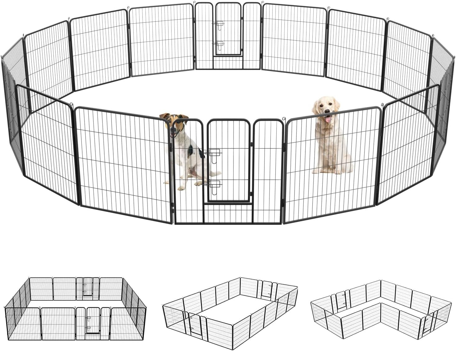 ZHOUB Dog Playpen Indoor Outdoor Dog Pen for Yard Gate Camping,Dog ...