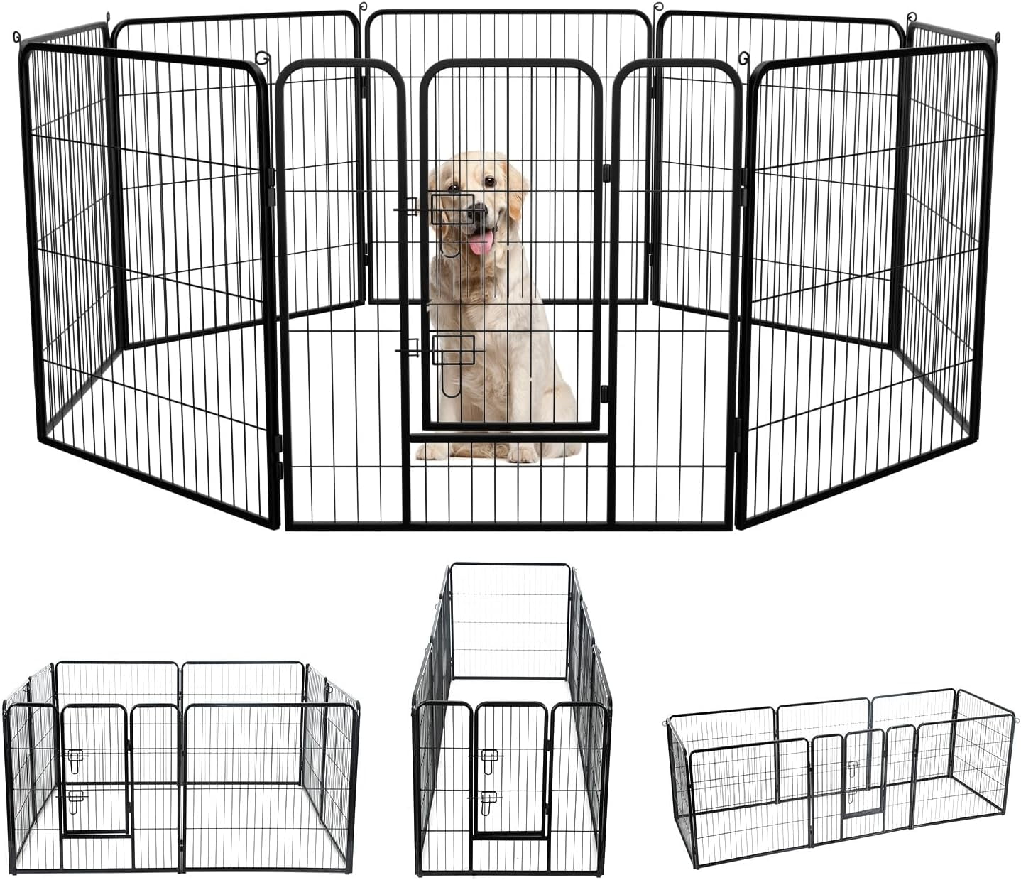 ZHOUB Dog Playpen Indoor Outdoor Dog Pen for Yard Gate Camping,Dog ...