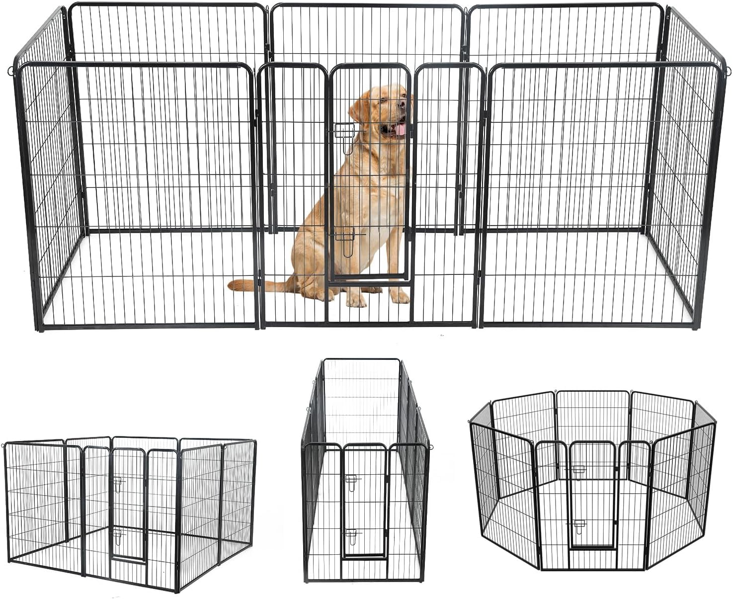 ZHOUB Dog Playpen Indoor Outdoor Dog Pen for Yard Gate Camping,Dog ...