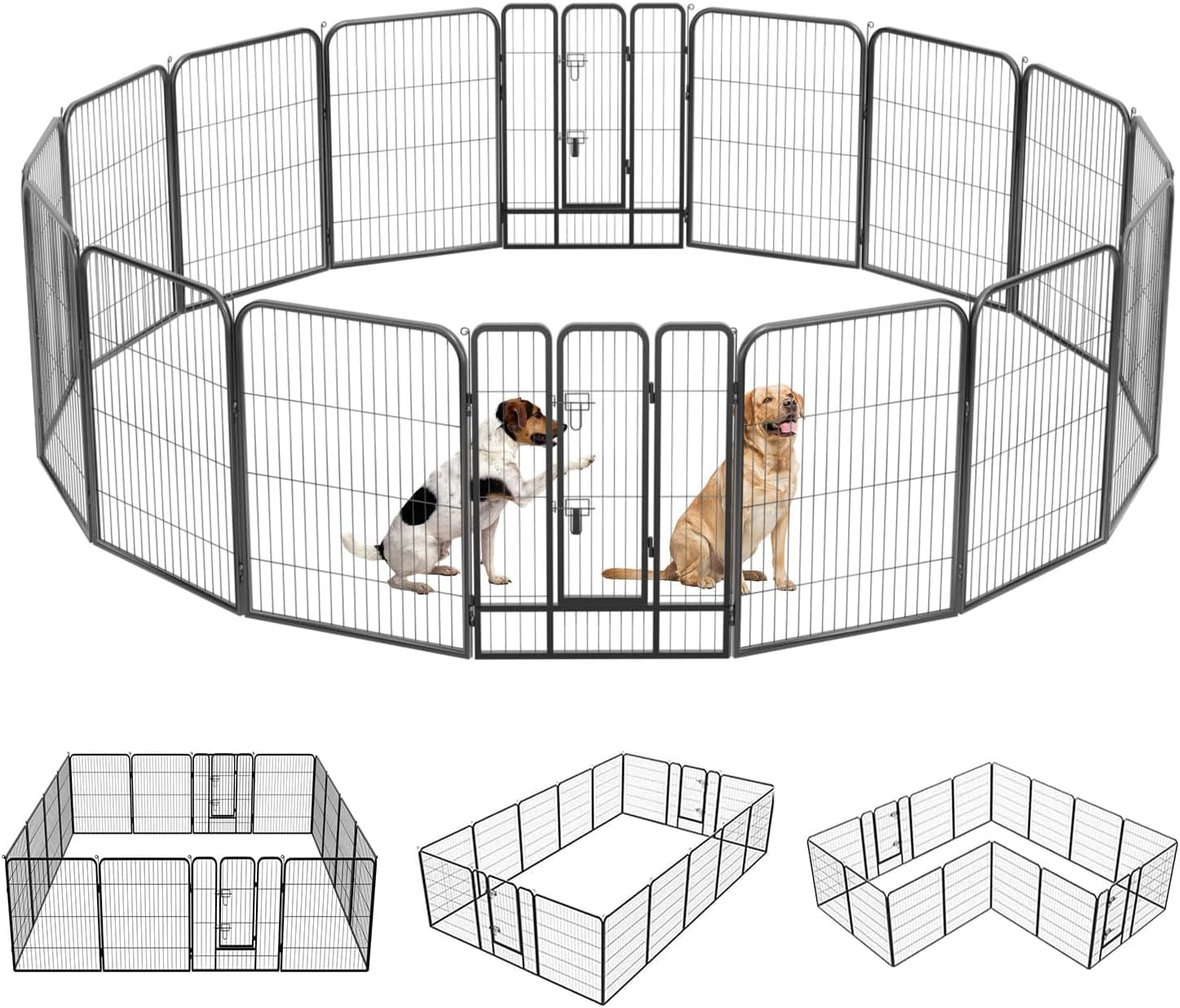 ZHOUB Dog Playpen Indoor Outdoor Pen for Yard Gate Camping,Dog Fence 16 ...