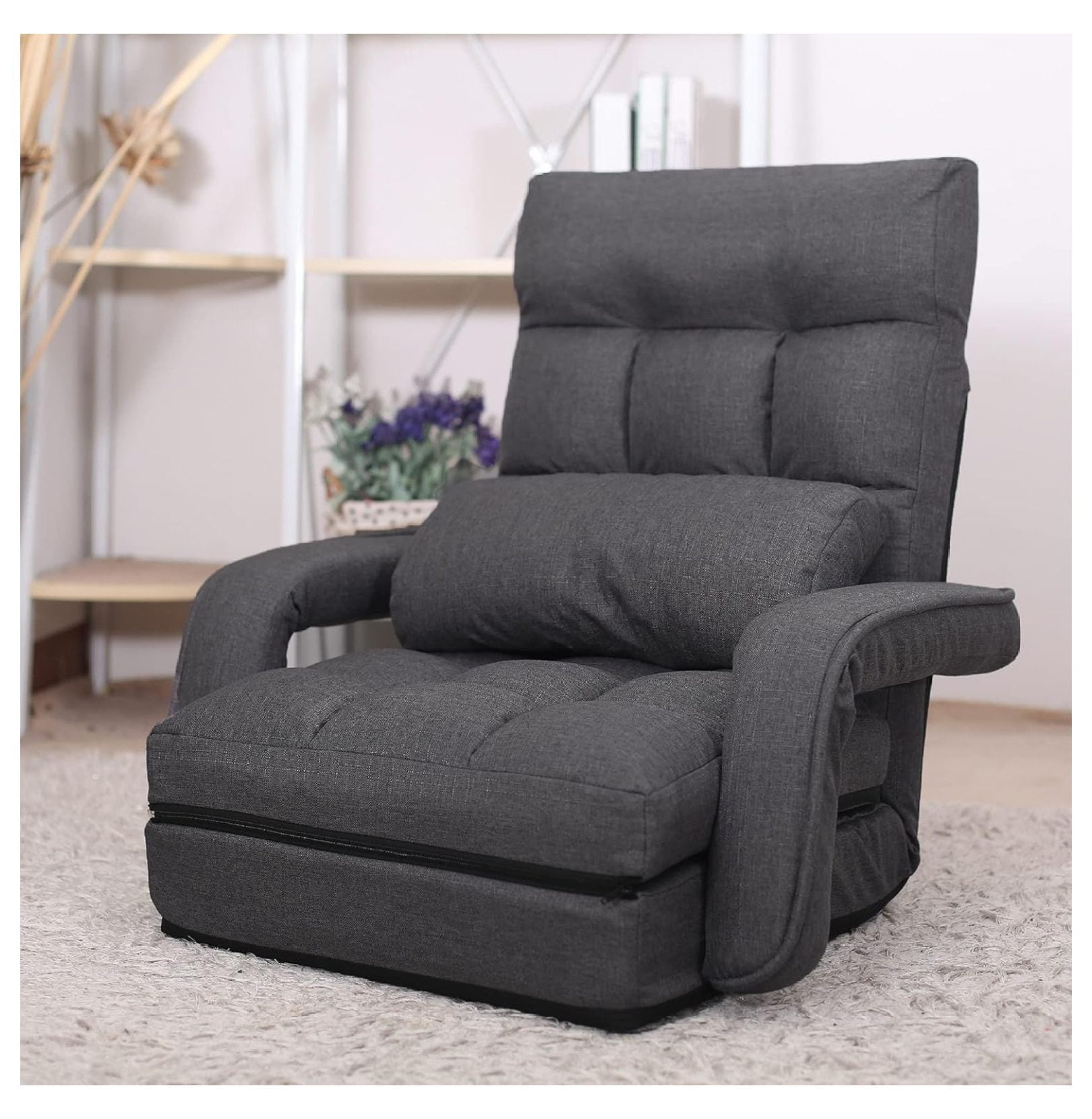 ZHOUB Indoor Chaise Lounge Sofa, Folding Lazy Sofa Floor Chair, 6 ...