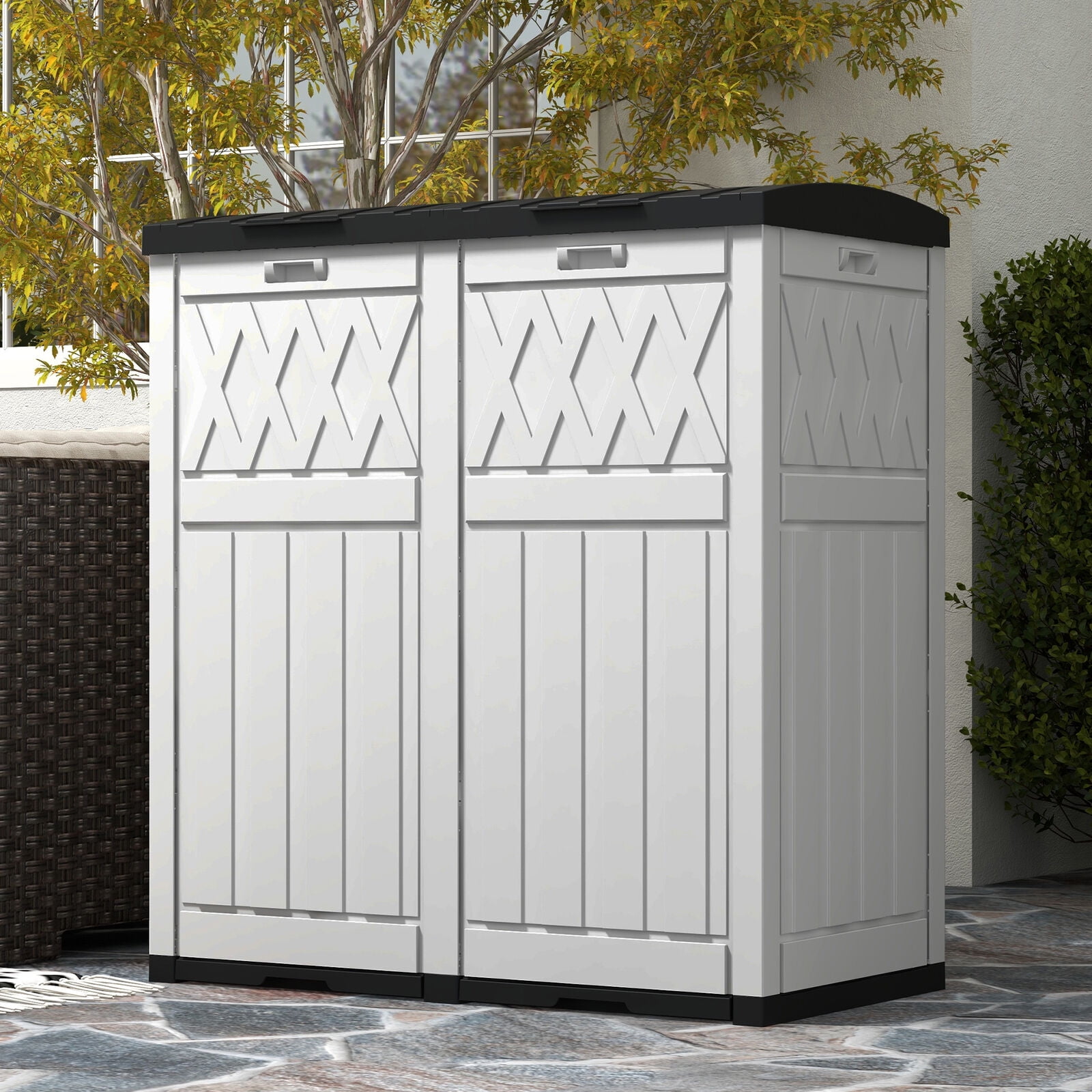 ZHOUB Maximize Outdoor Waste Management with This 62 Gallon Dual Can ...