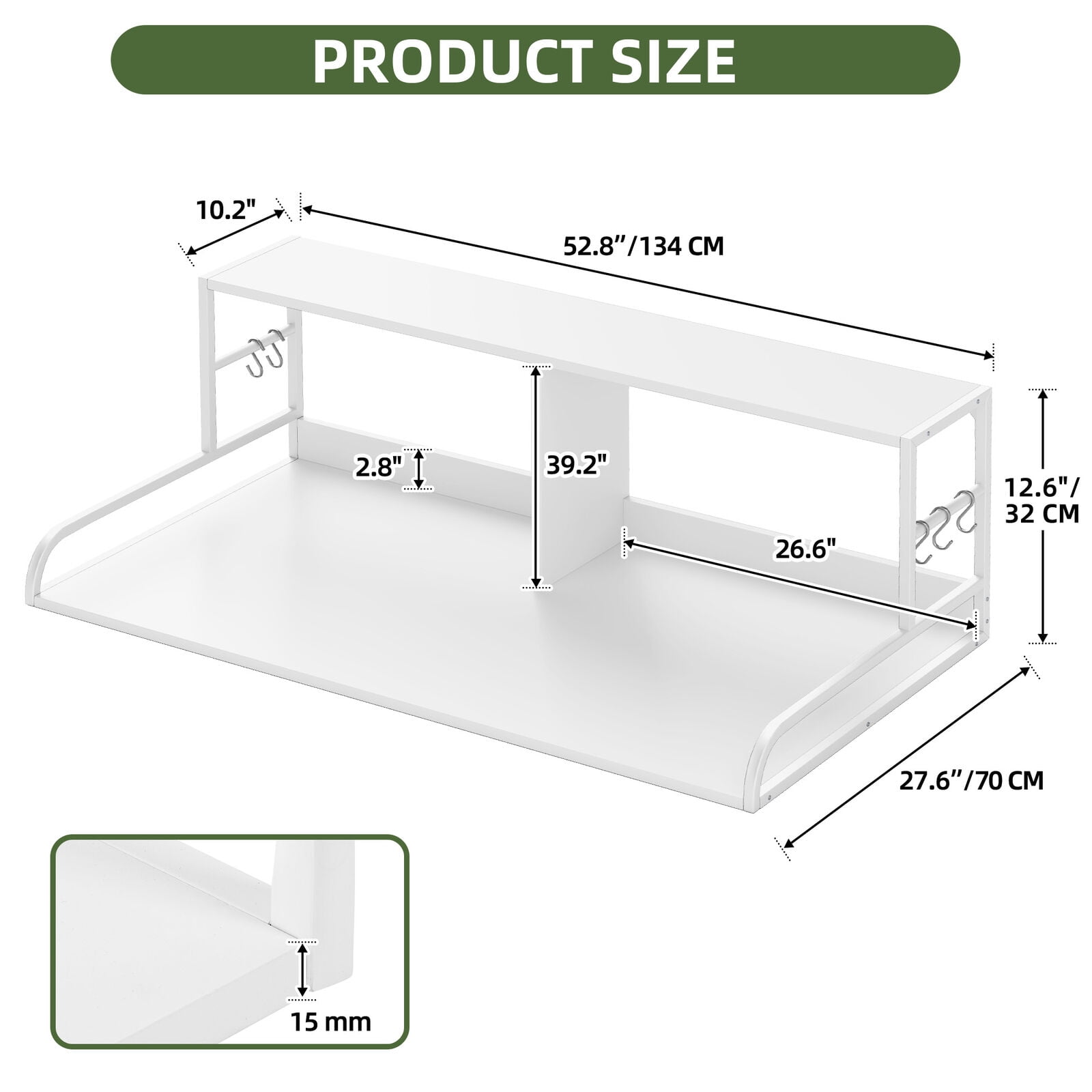 ZHOUB Optimize Your Laundry Space with a 53" x 27" Wooden Storage Rack ...
