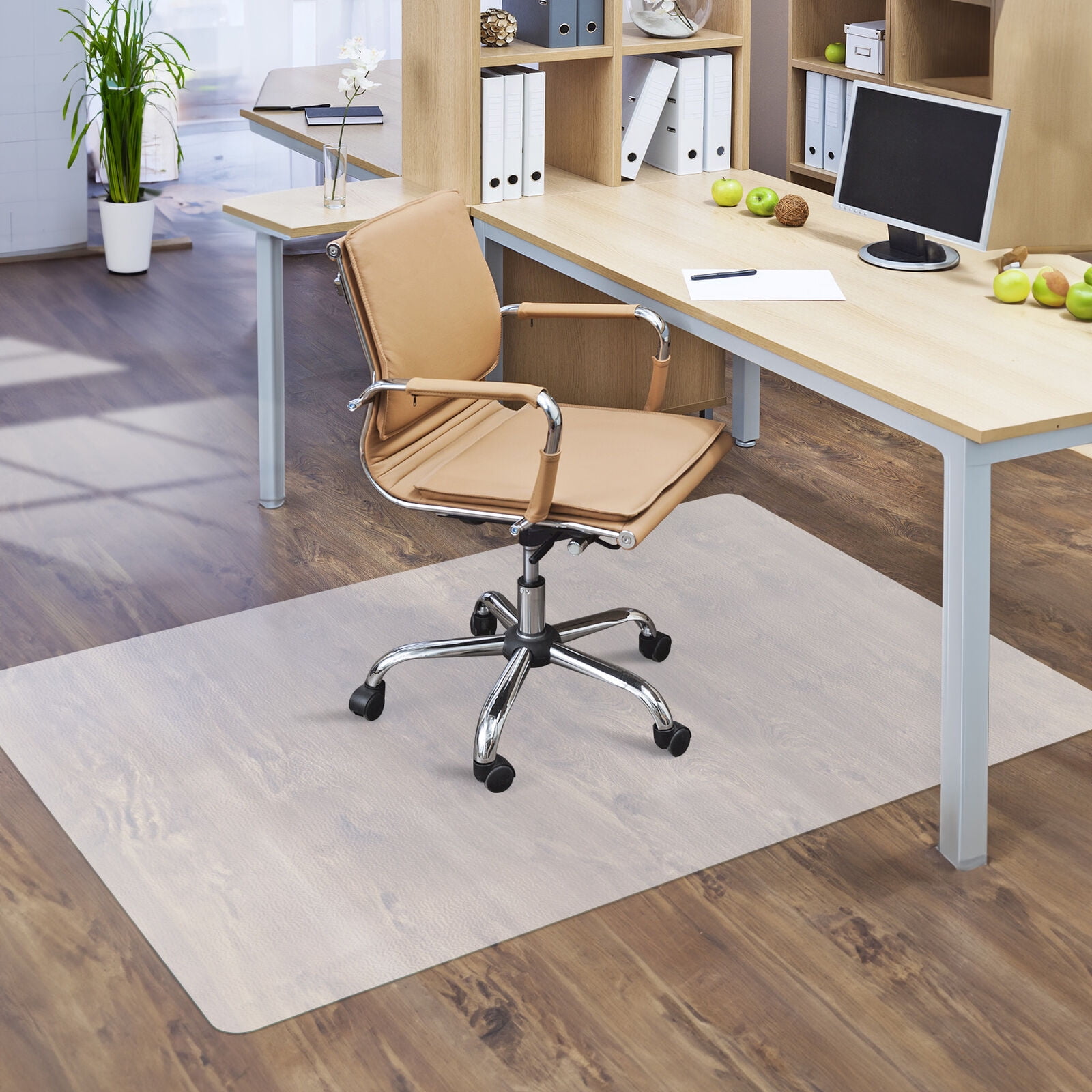 ZHOUB Protect Hardwood Floors! 60" x 46" clear rectangular PVC office ...