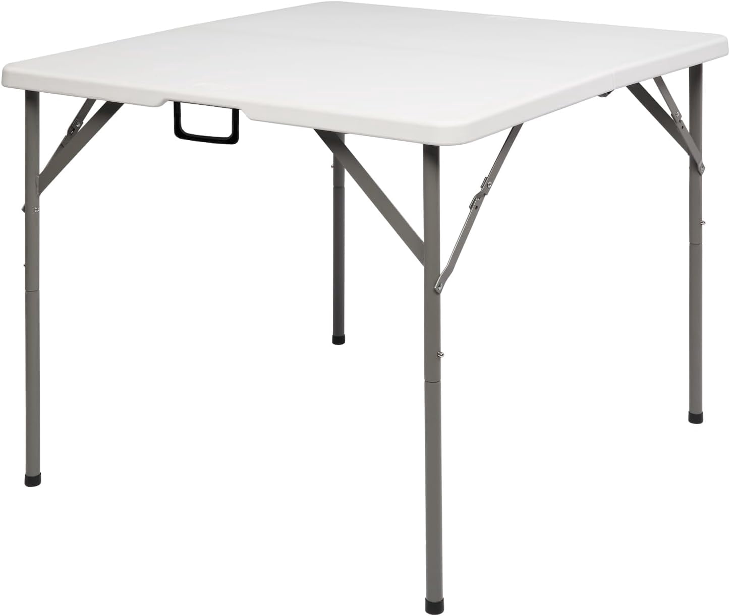 ZHOUB Square Plastic Folding Table: White, Lightweight with Locking ...