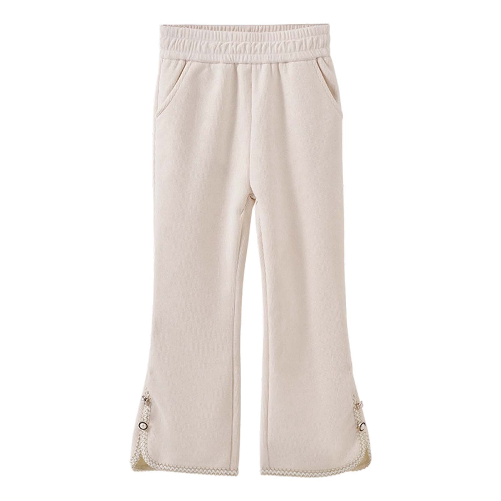 ZHOUCHANKIDS Girls Pants Girls Corduroy Flared Leg Trousers with Side ...