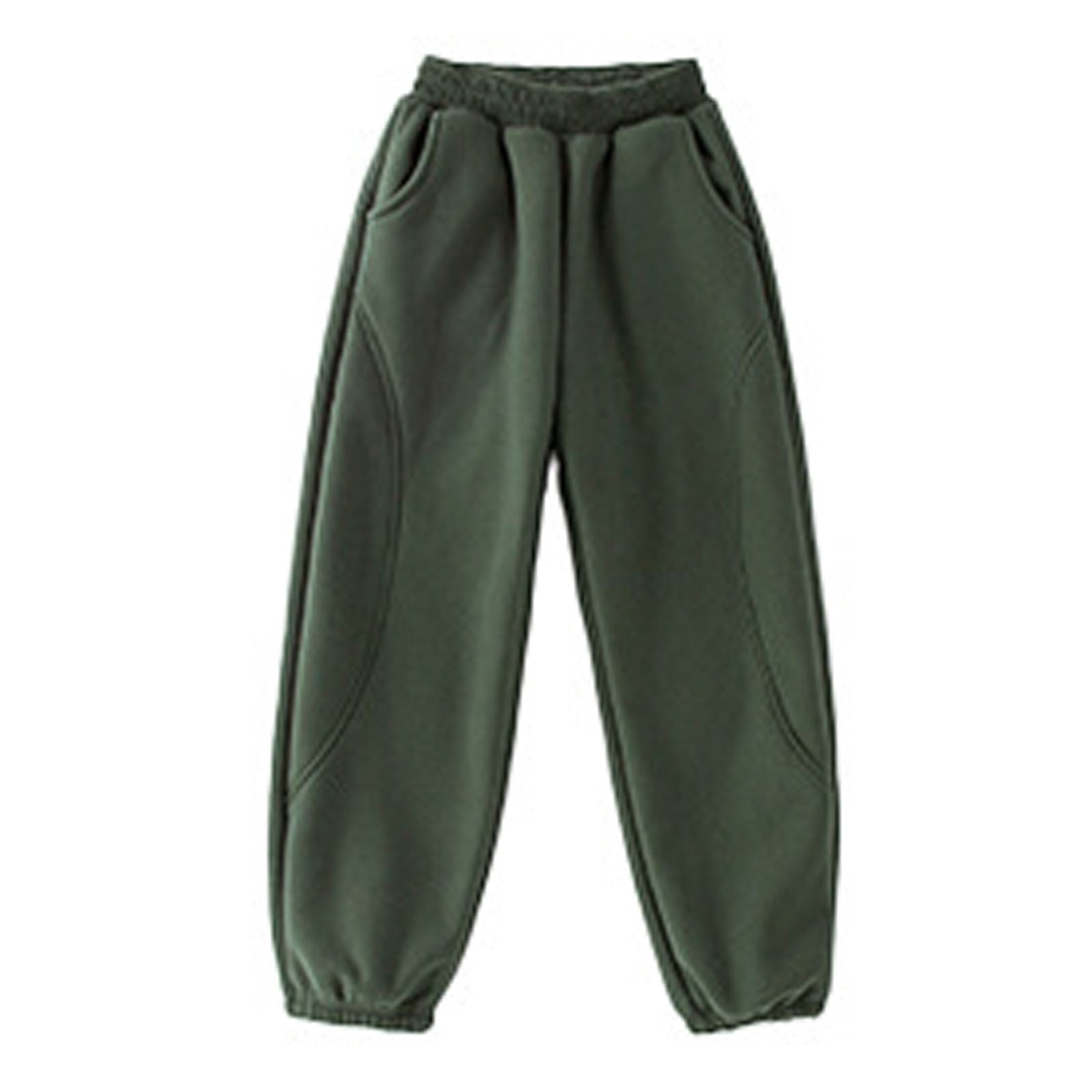 ZHOUCHANKIDS Girls Pants Lined Winter Thermal Joggers Soft Cozy Casual ...