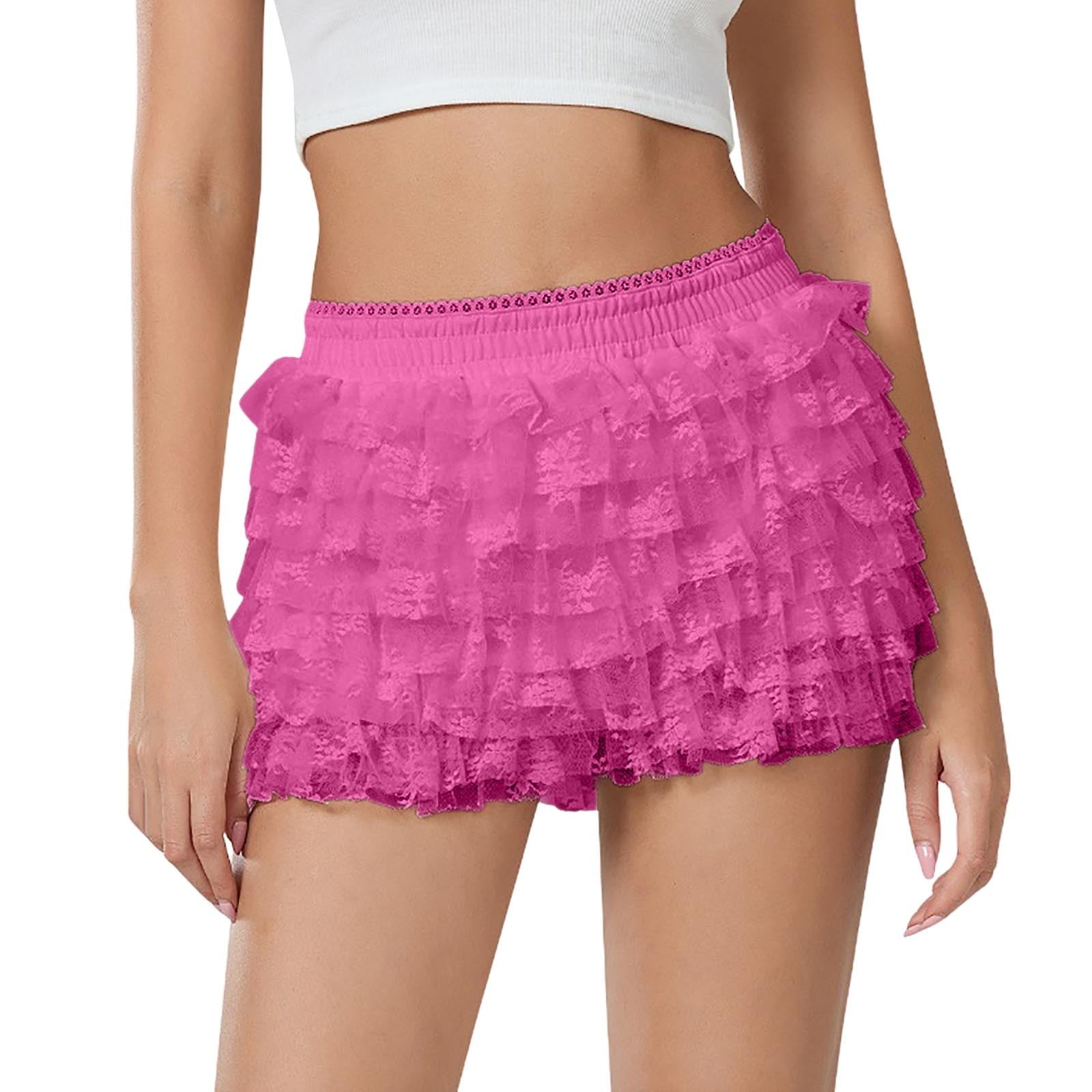 ZHOUCHANKIDS High Waisted Ruffle Shorts for Women Girls, Cute Lace ...