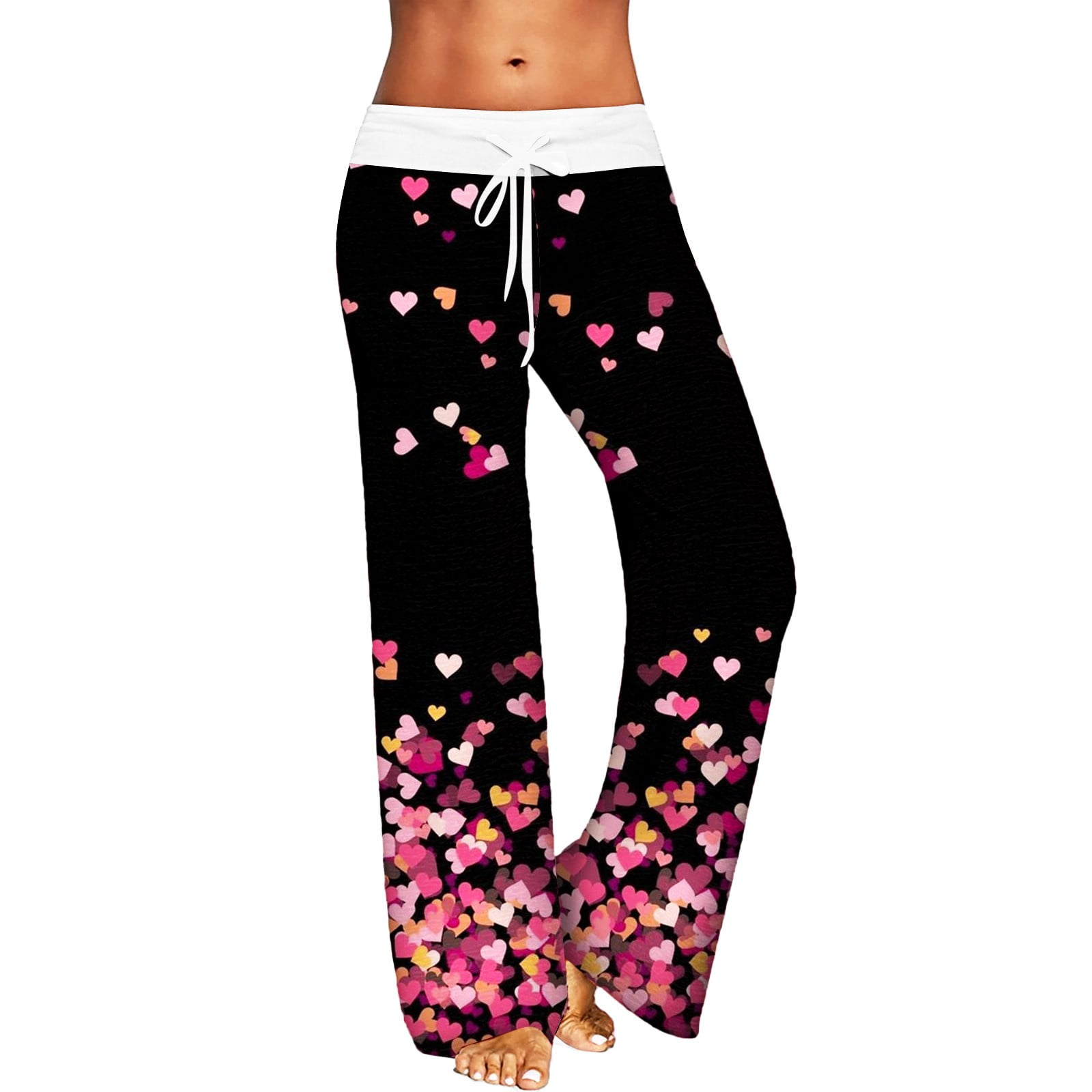 ZHOUCHANKIDS Valentine's Day Print Women's Casual Slacks with ...