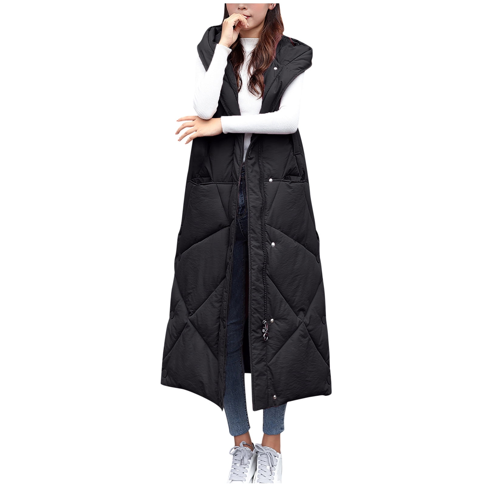 ZHOUCHANKIDS Women's Thermal Quilted with Hood and Detachable Inner ...