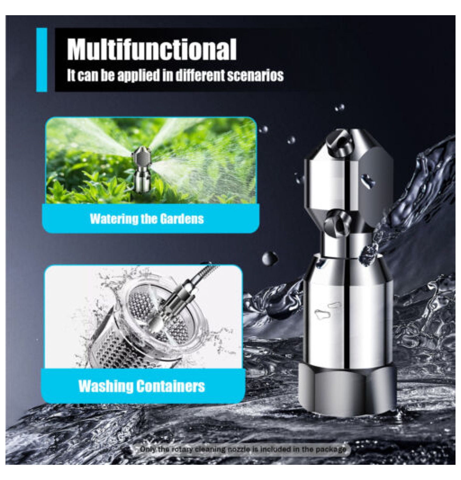 ZHOUJIA 3/4 " 360 Degree 304 SS High Impact Inter Clean Wash Jet Rotate ...