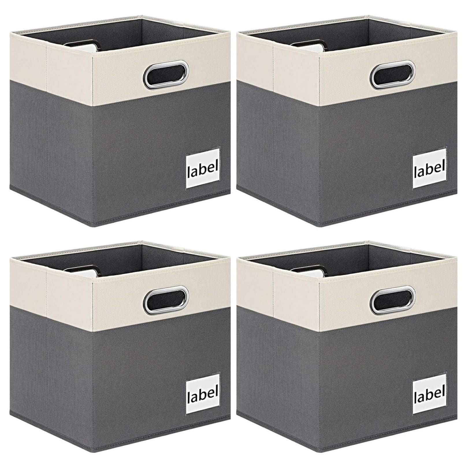 Zhoujia Cube Storage Bins 11 Inch Cube Storage Bins With Labels Collapsible Fabric Storage