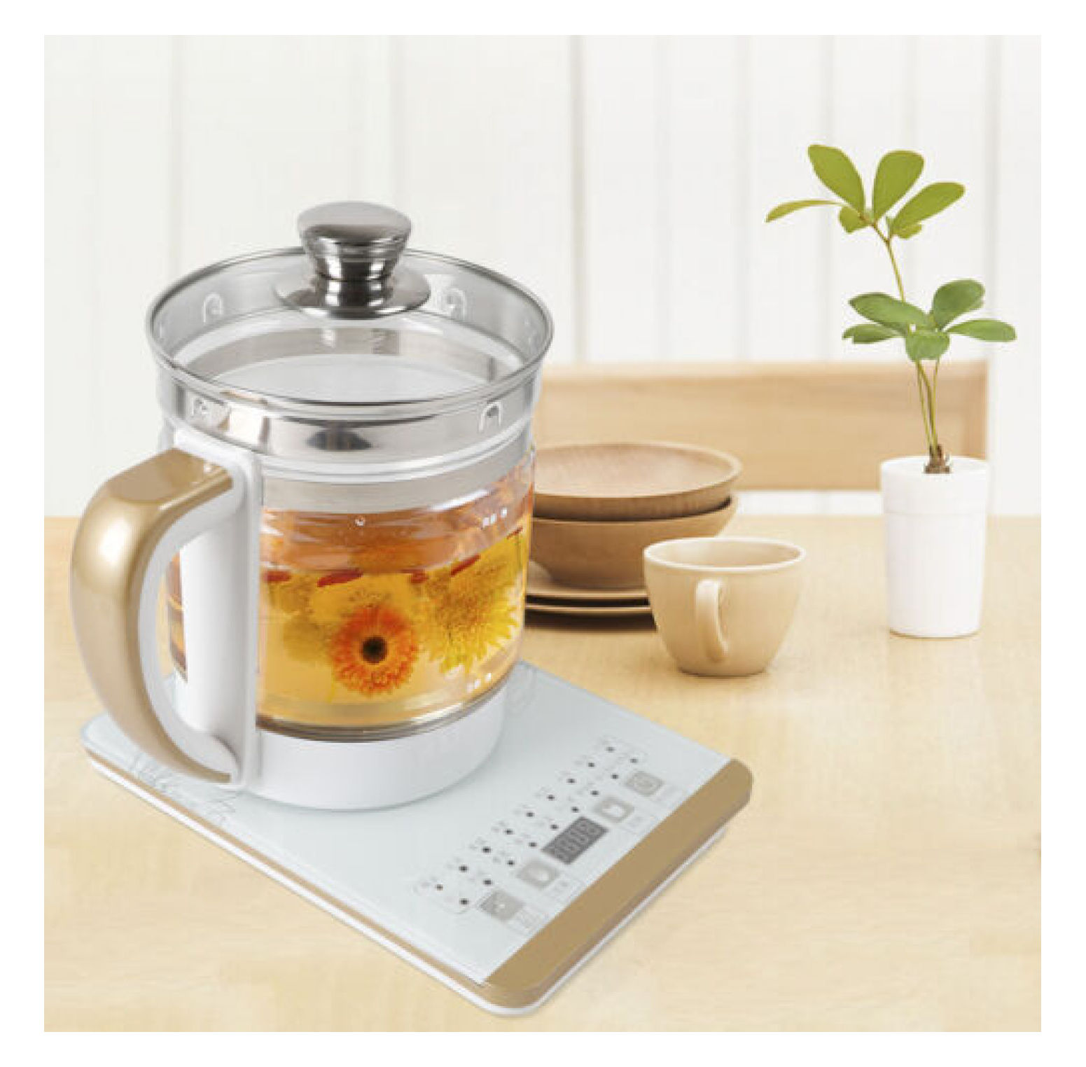 ZHOUJIA Electric Automatic Health Pot Thickening Glass Multi-function ...