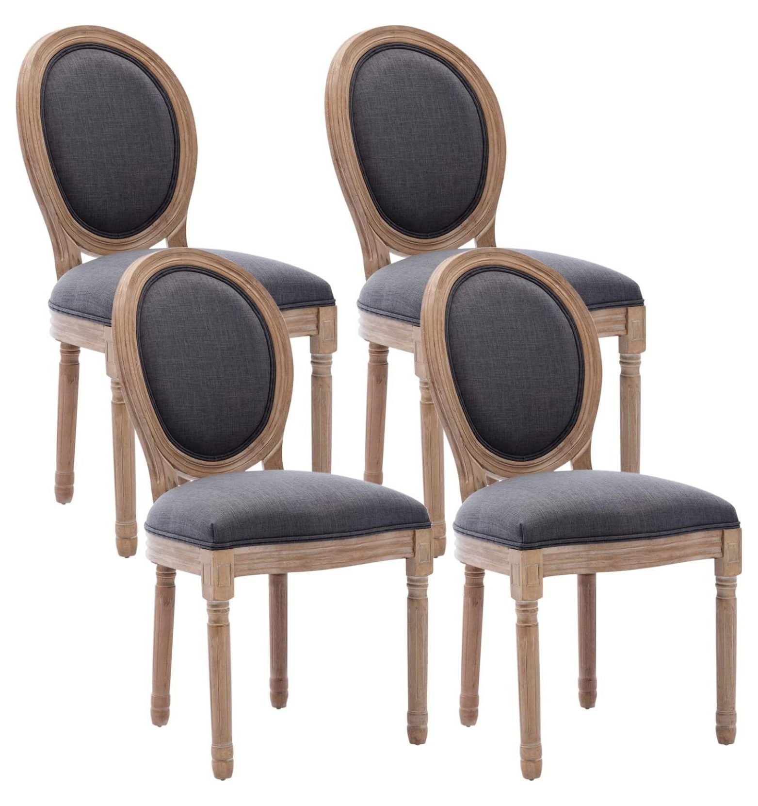 ZHOUJIA French Vintage Chairs Set of 4, Farmhouse Dining Chairs with ...