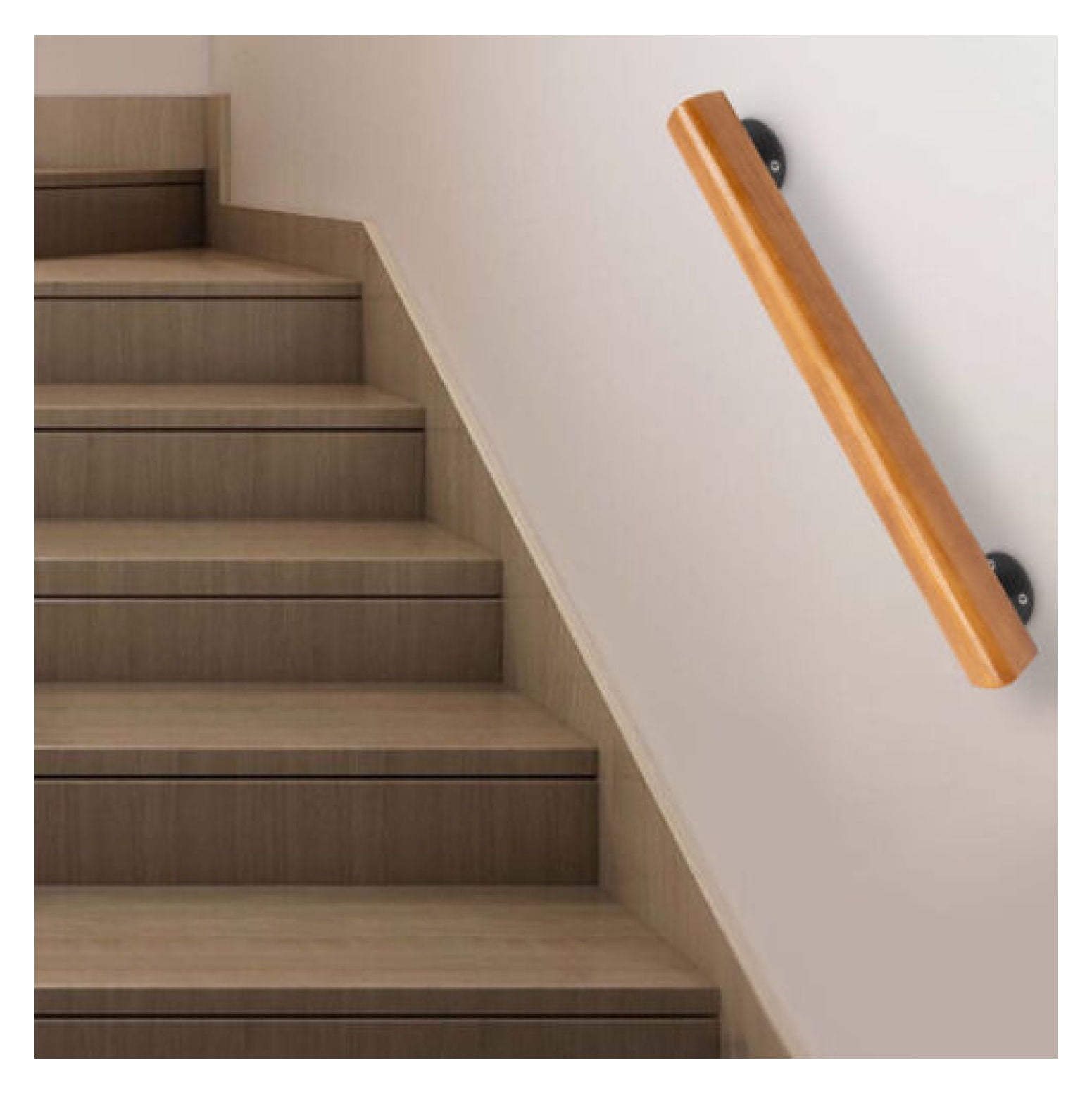 ZHOUJIA Wood Staircase Grab Wall Rail Bannister Railing Wall Mounted ...