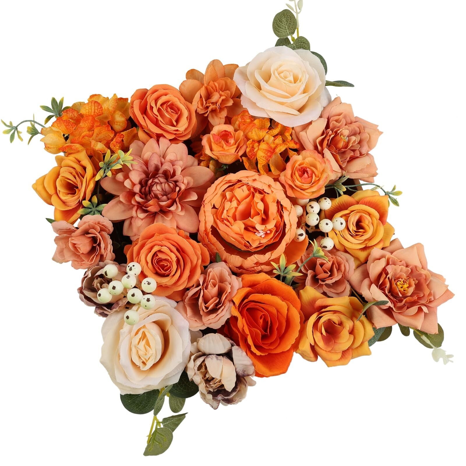 ZHOULG Artificial Fall Flowers Burnt Combo Box Set for DIY Bridal Wedding Bouquets Centerpieces ...