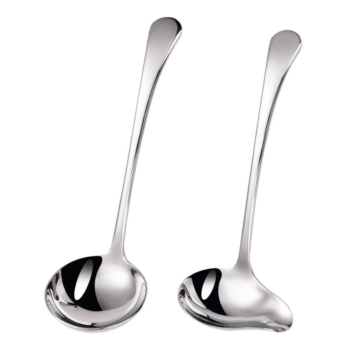 ZHOULONG 9.5 Inch Gold Ladle Spoons SUS304 Stainless Steel Soup Ladle 2 ...
